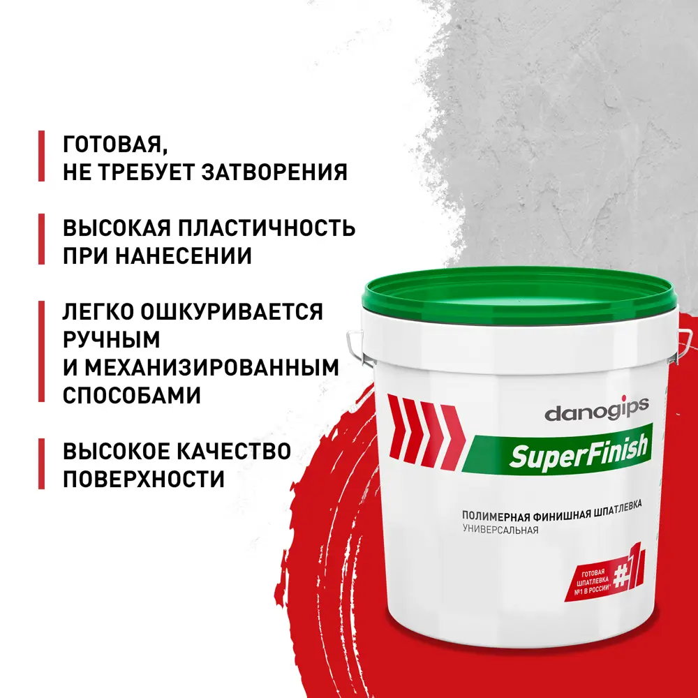Шпатлёвка полимерная финишная Danogips SuperFinish 18.1 кг ️ купить по ...