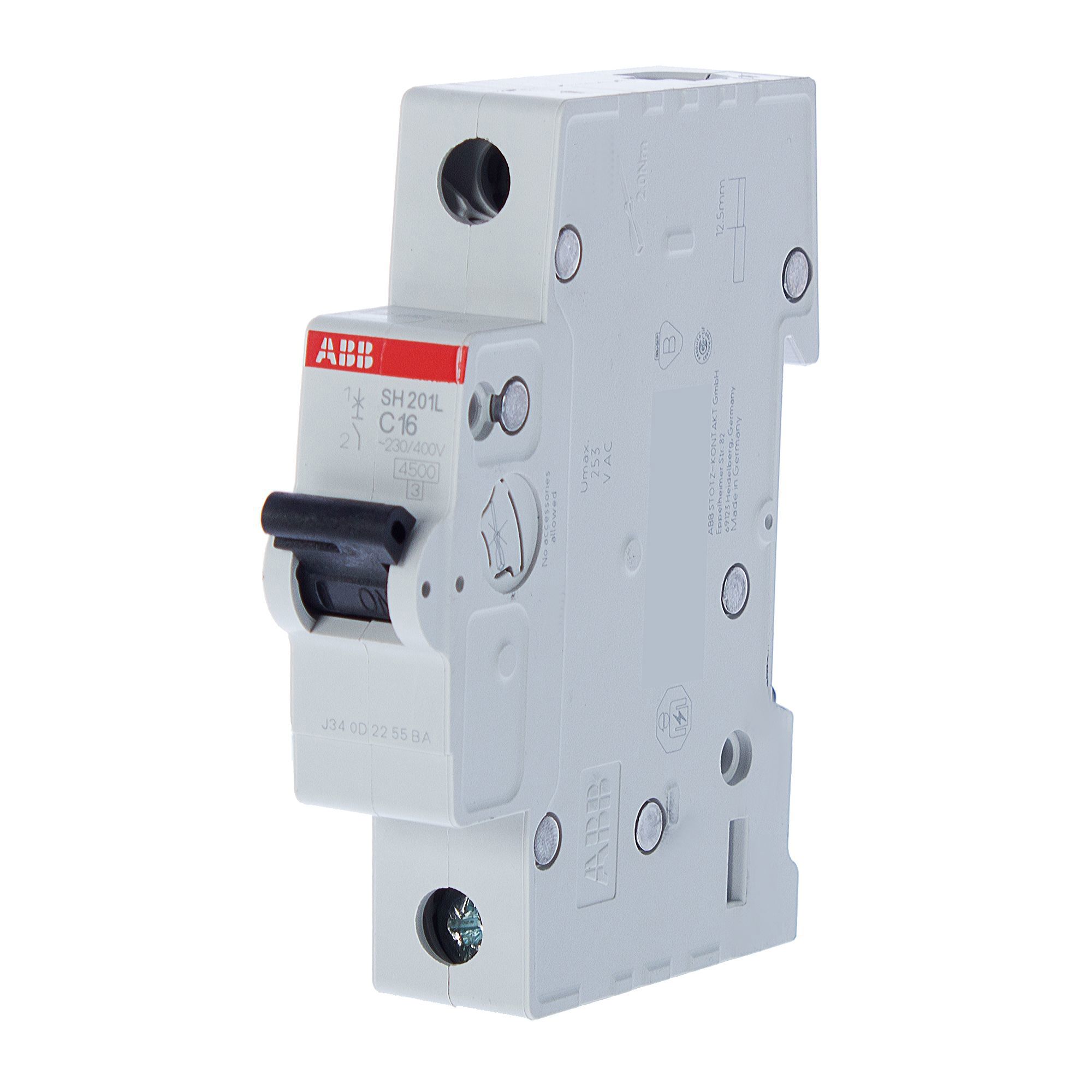Автоматический выключатель ABB SH201L 1P C16 А 4.5 кА 2CDS241001R0164 ️ ...