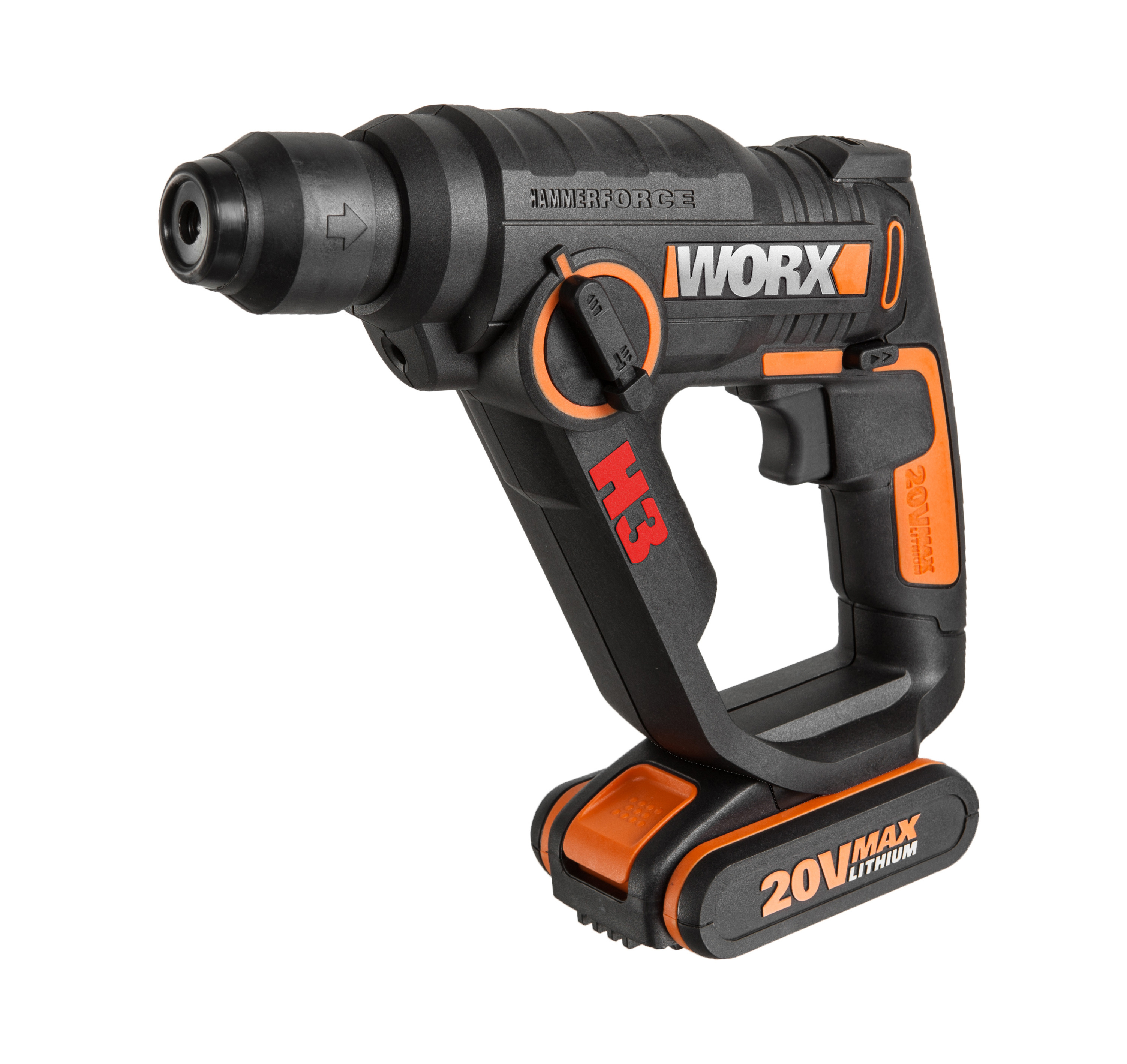 Аккумуляторный перфоратор SDS-plus Worx WX550.1, 20 В Li-Ion 1x1.5 Ач ...