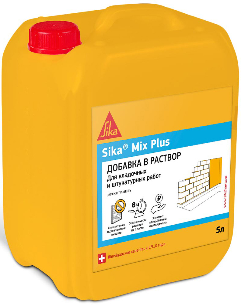 Пластификатор для растворов Sika Mix Plus 5 л ️ купить по выгодной цене ...