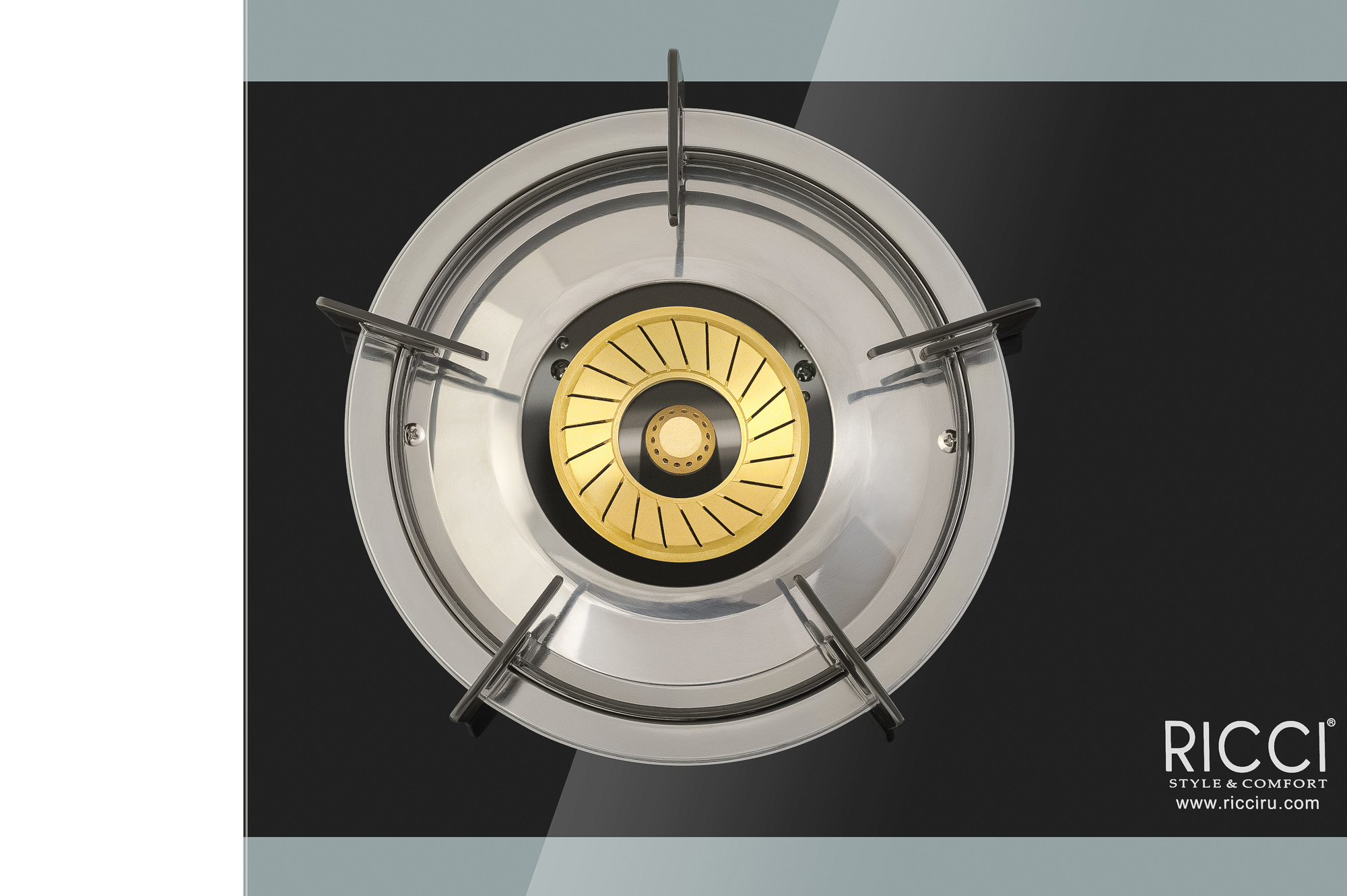 Газовая настольная плита Ricci RGH-604B 70 см 2 конфорки цвет бирюзовый ️ купить по цене 0 ₽/шт ...