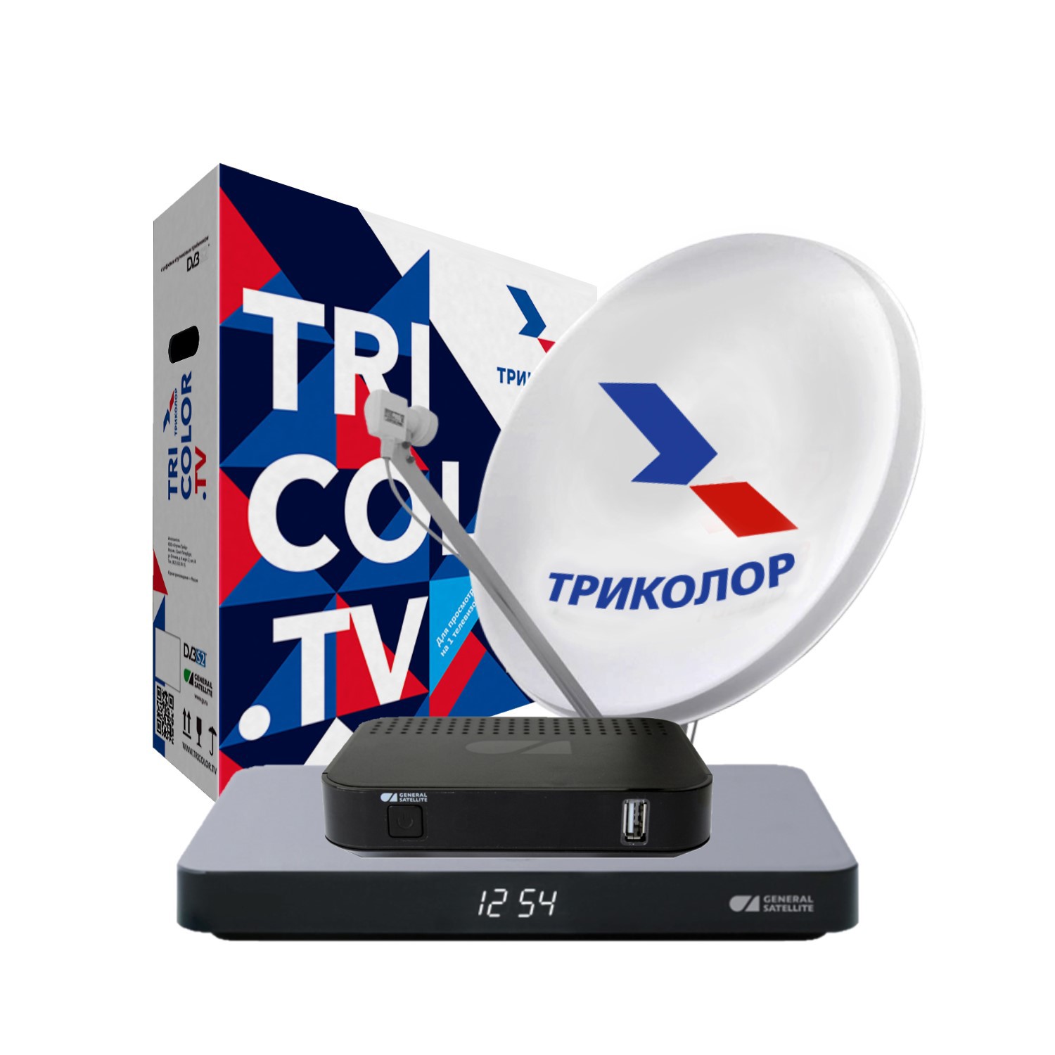 Комплект спутникового телевидения Триколор ТВ Ultra HD GS B621L и GS ...