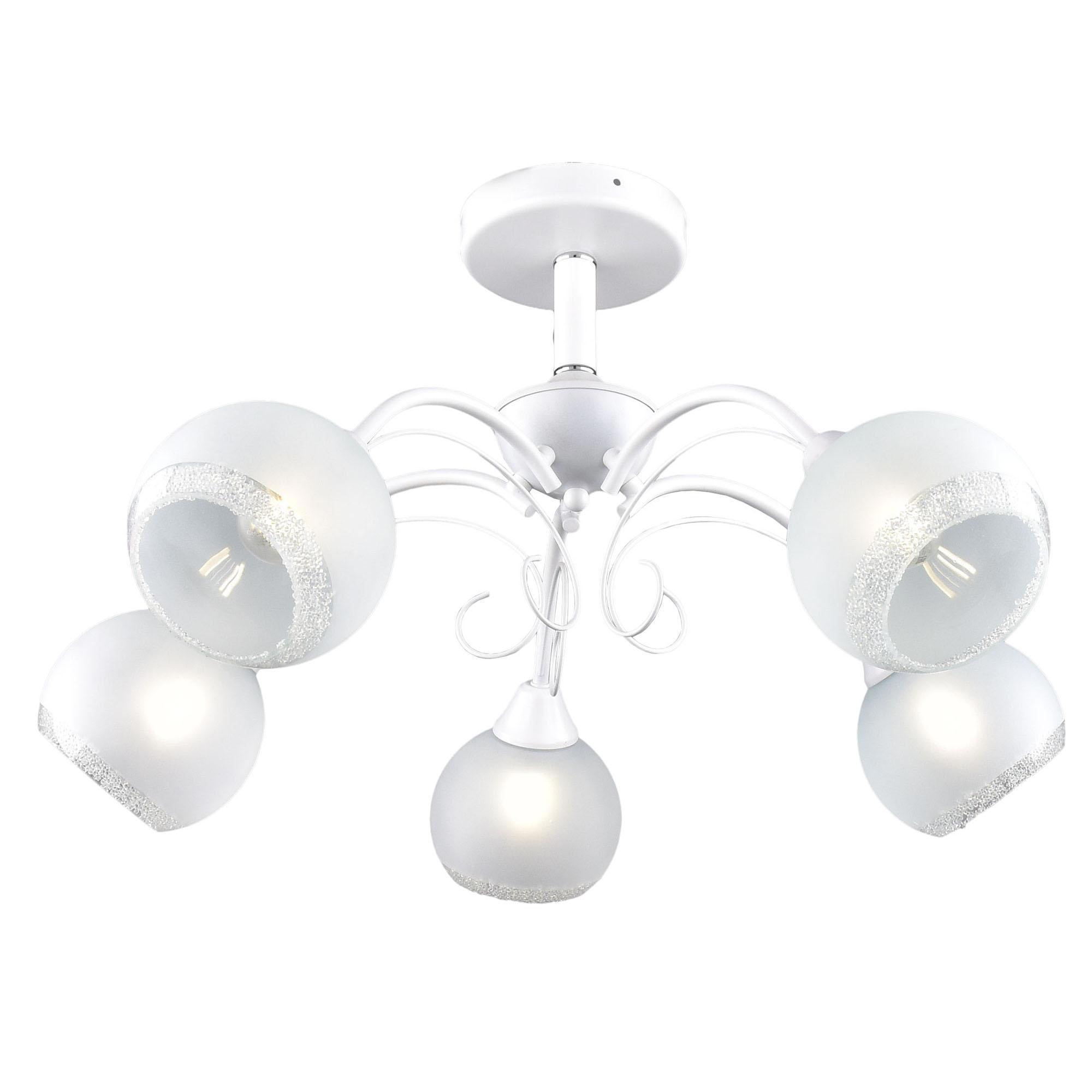 Люстра потолочная РОССВЕТ РС21192 WT+CR_5C 5 ламп 16.67 м² цвет белый ️ купить по цене 7 135 ₽ в ...