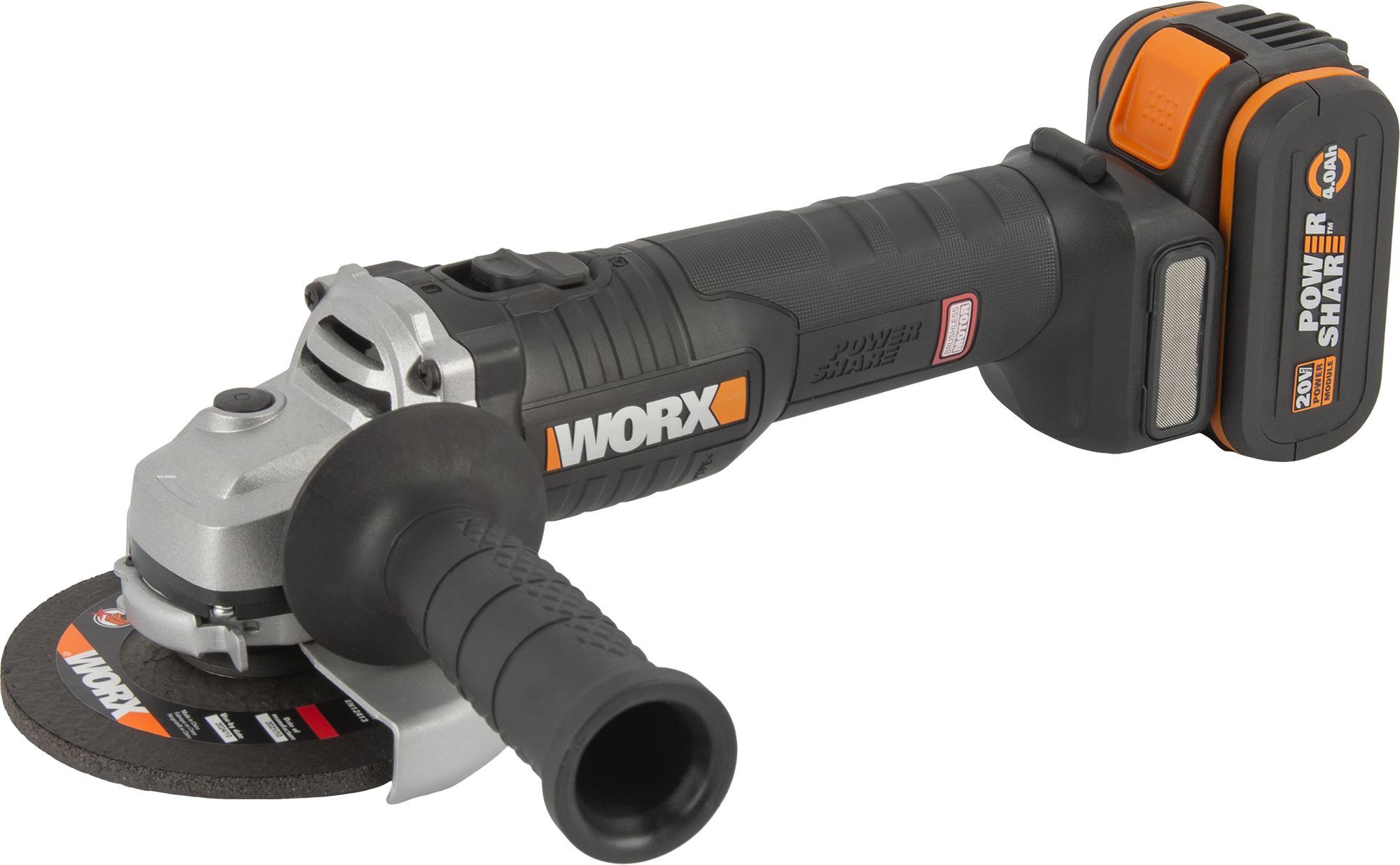 УШМ аккумуляторная бесщеточная Worx WX812.2, 20 В Li-ion 4 Ач 125 мм ️ ...