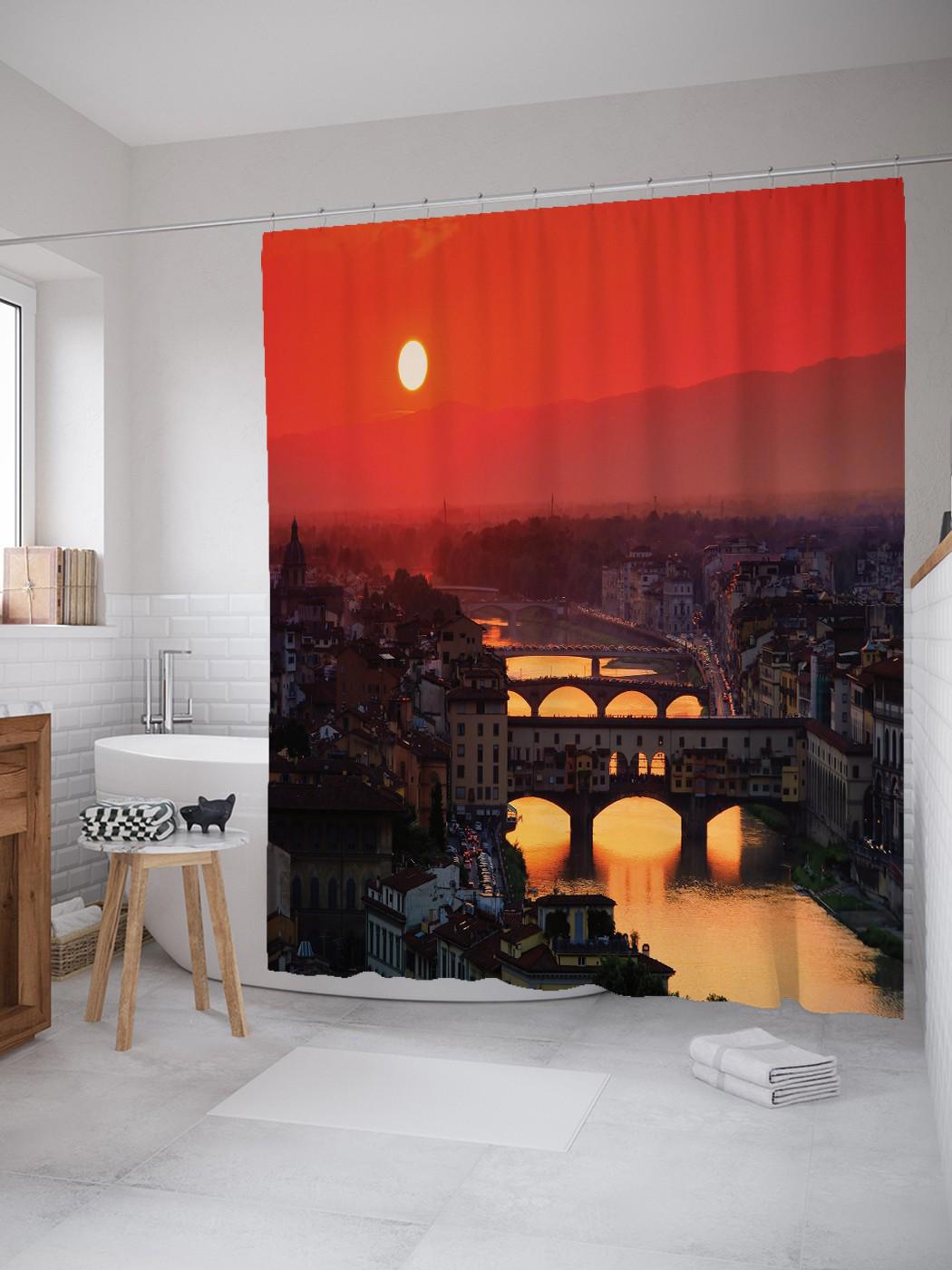 Шторка для ванной комнаты JoyArty sc_6650 200x180см цвет красный ️ купить по цене 1339 ₽/шт. в ...