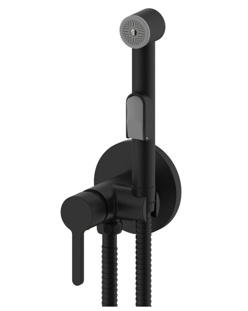 Смеситель встраиваемый Argotech Leda 2507/1L с гигиеническим душем цвет черный ️ купить по цене ...