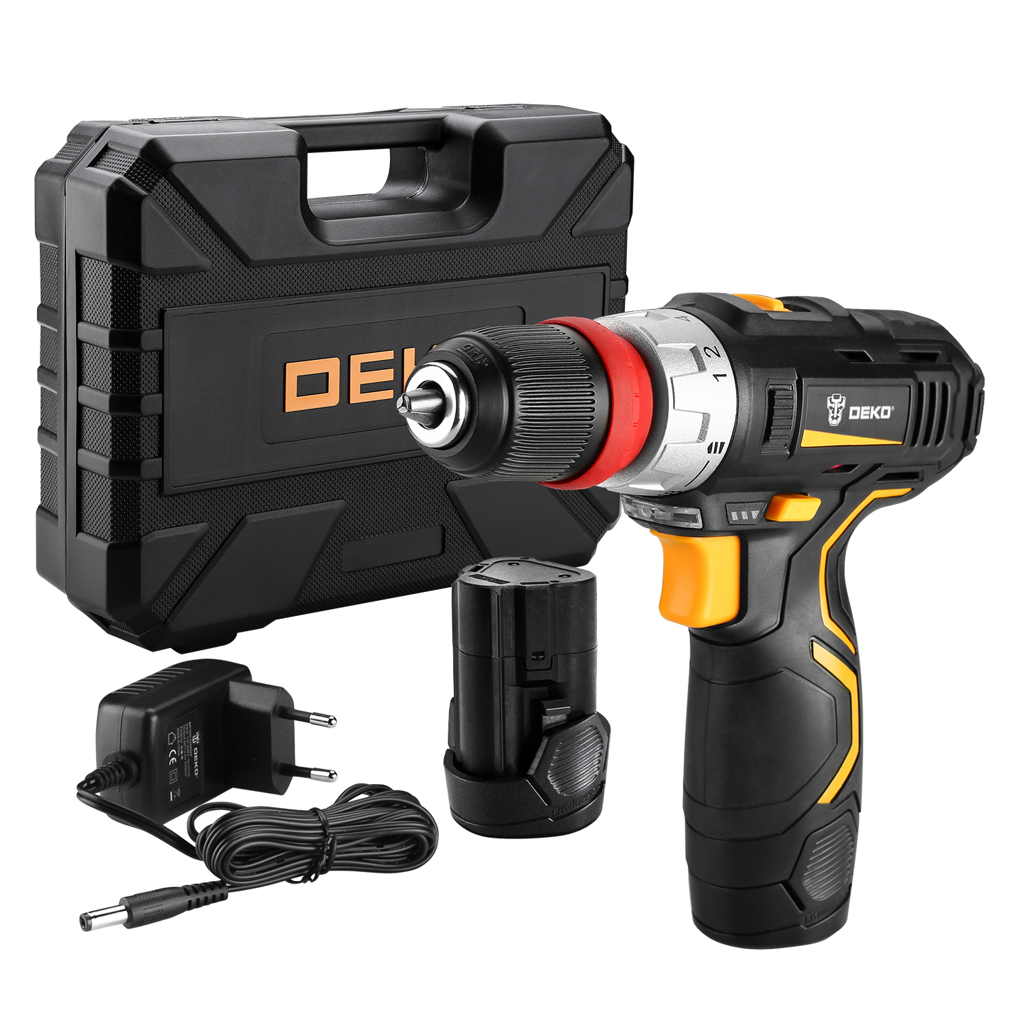 Дрель-шуруповерт аккумуляторная Deko GCD12DU3, 12 В Li-Ion 2x1.5 Ач ️ купить по цене 3 060 ₽/шт ...