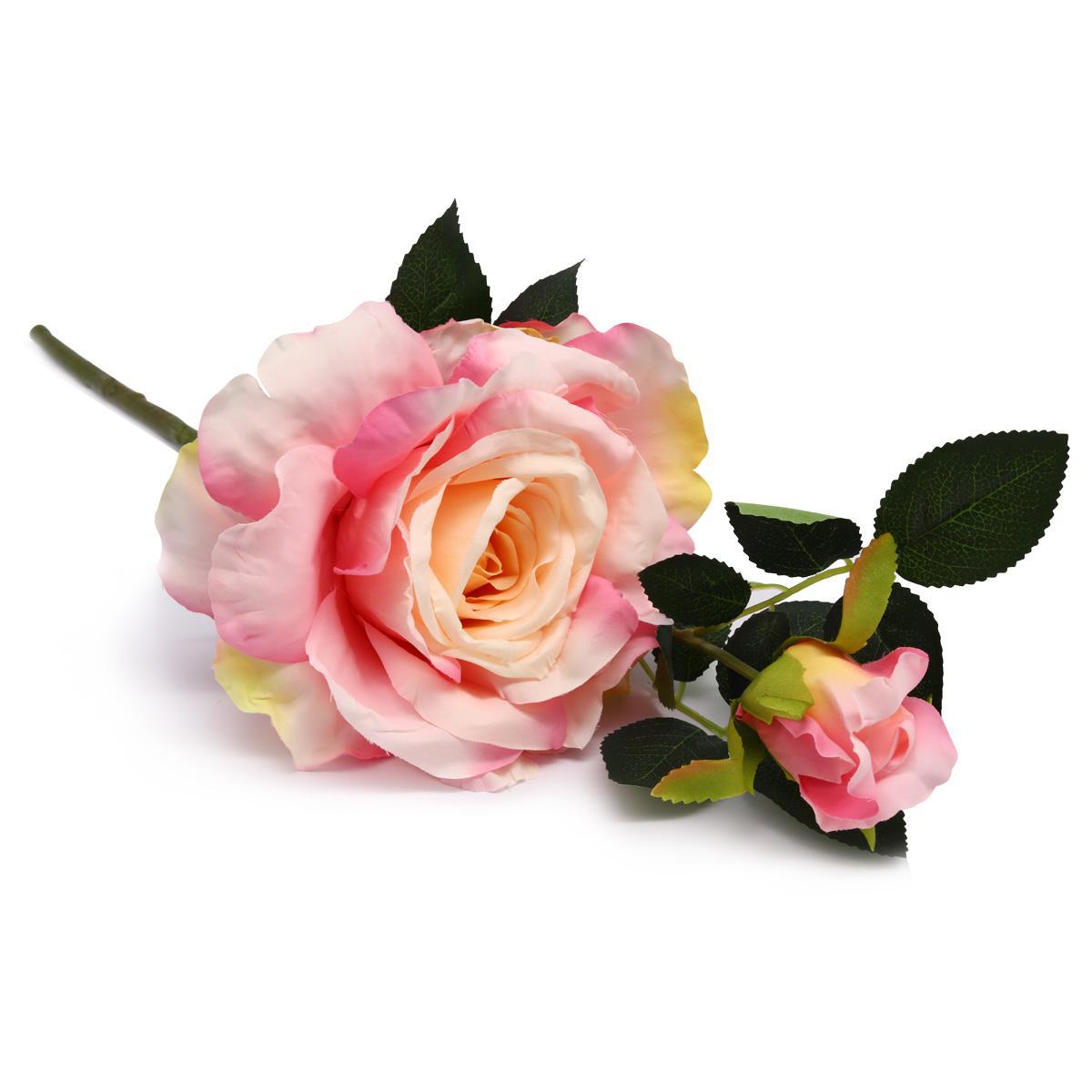 Искусственное растение Роза Astra&Craft HY125-43026 46см цветок и бутон C Розовая ️ купить по ...