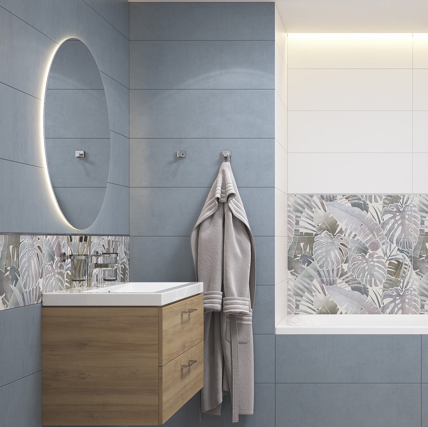 Плитка настенная Cersanit Taormina 25X75 см 1.125 м² цвет голубой ️ ...