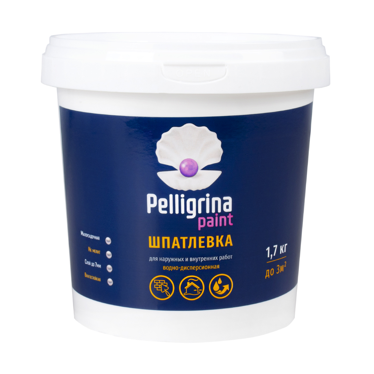 Шпатлевка Pelligrina Paint универсальная акриловая белая 1.7кг ️ купить ...