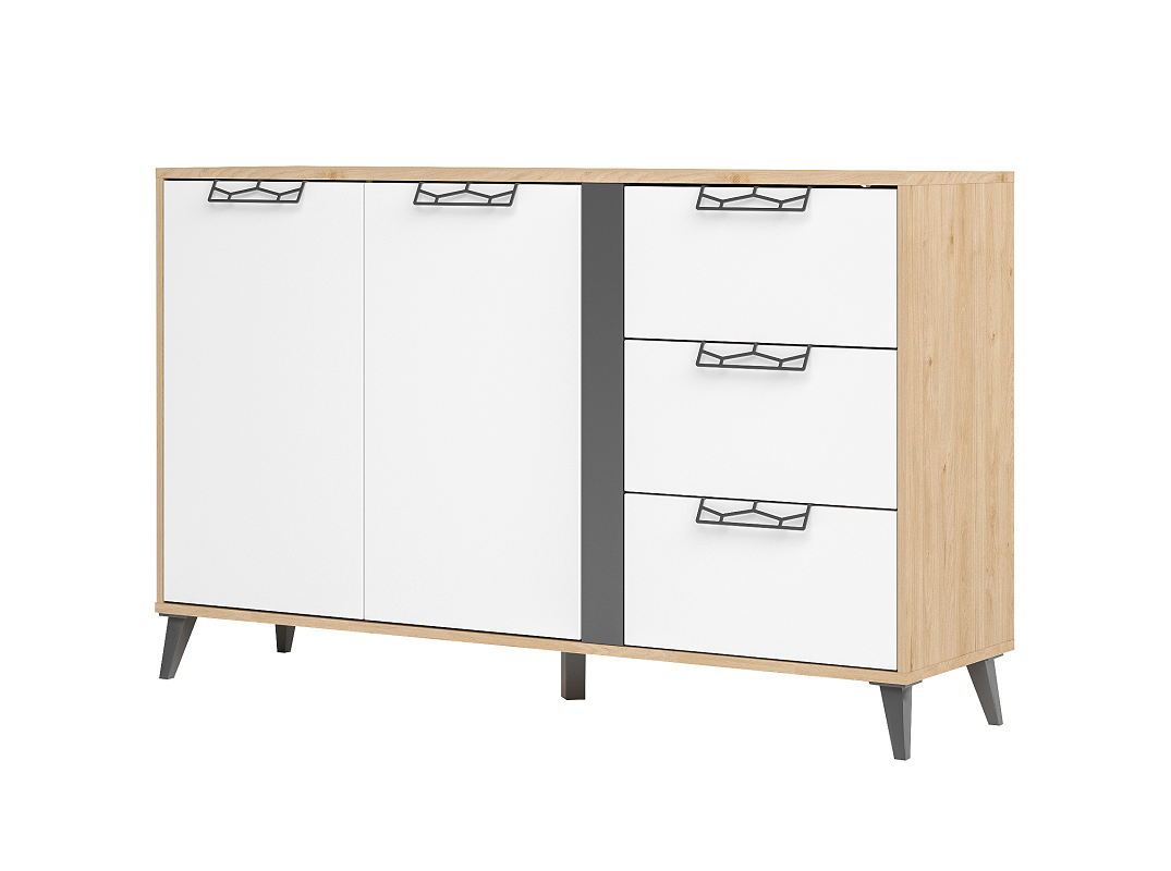 Комод Szynaka-mebele sp. z.o.o. 3 ящика 150x42x92 см МДФ цвет бежево ...