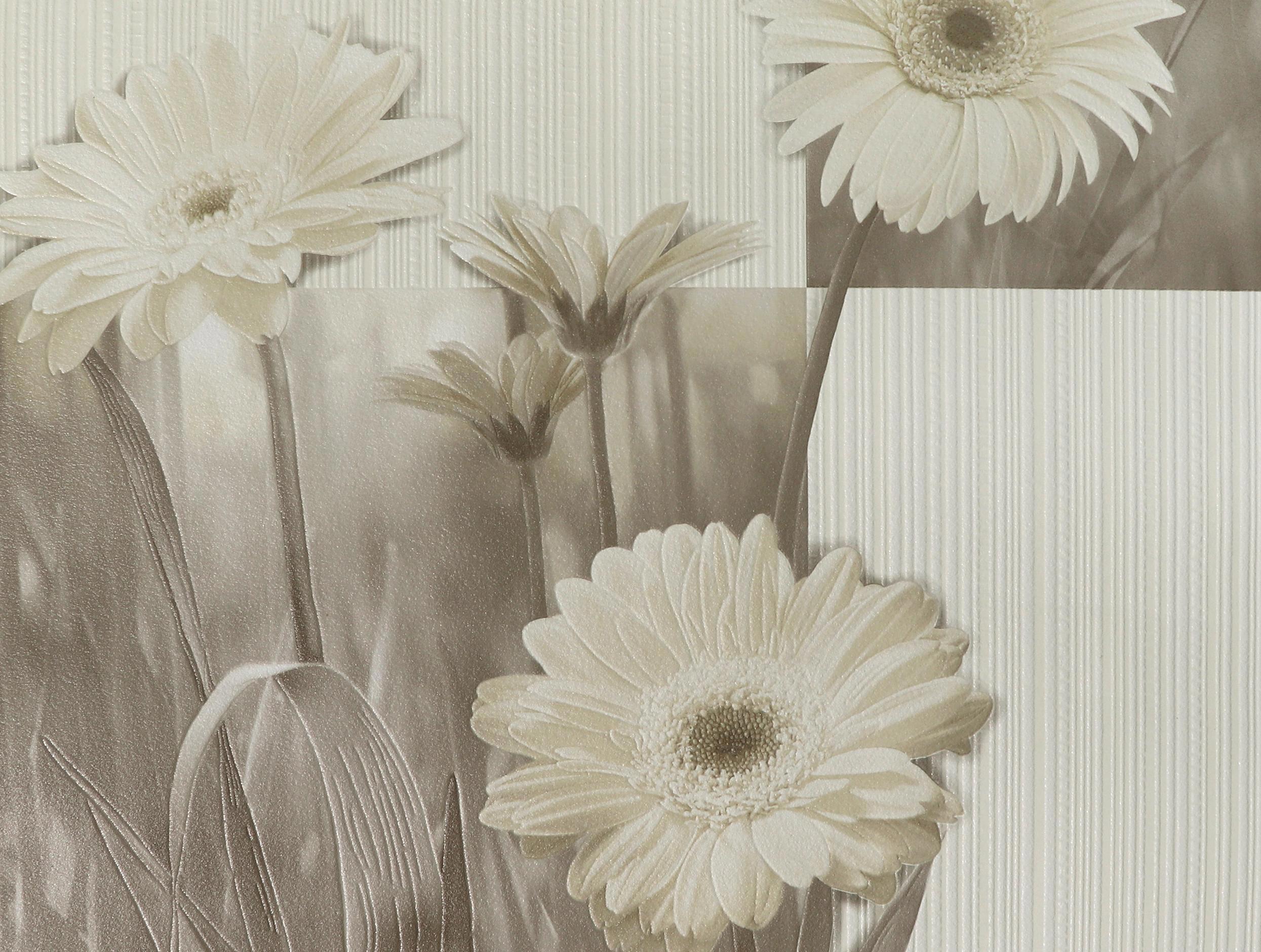 Обои виниловые Elysium Герберы 0.53 м цвет серый/молочный 96720 ️ ...