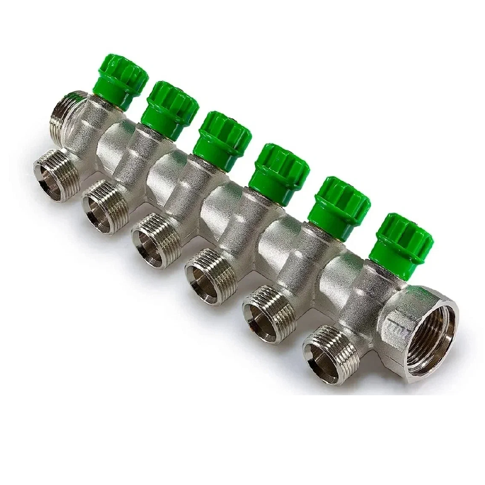 Коллектор 45° Tim&Zeissler с кран-буксами 1"х 3/4 под евроконус 6 выходов MR135NE-1-6 ️ купить ...