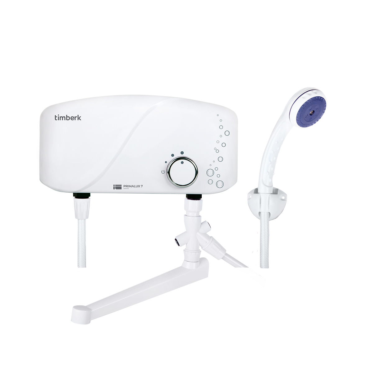 Проточный водонагреватель электрический Timberk WHEL-7 OSC 6.5 кВт белый с душевой лейкой и ...