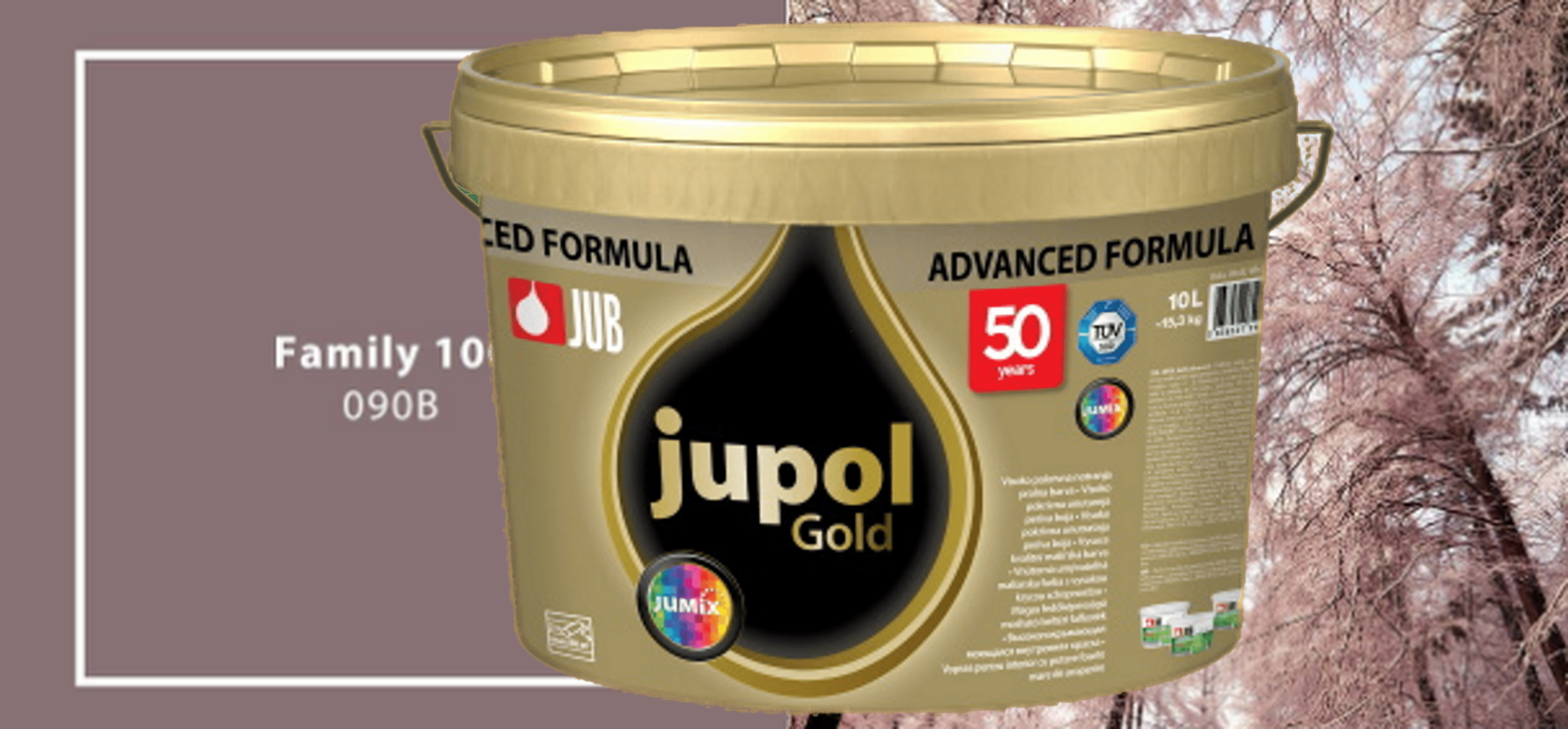 Краска для стен и потолков JUB 1009810-090B JUPOL GOLD цвет бордовый ...