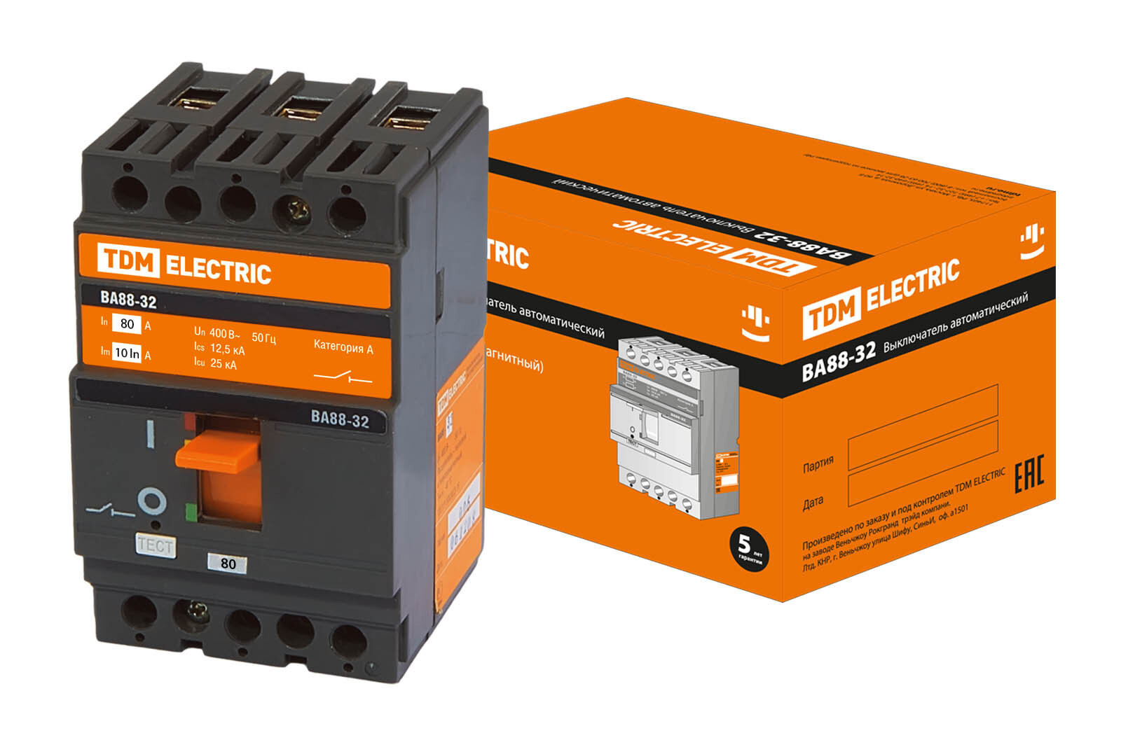 Автоматический выключатель Tdm electric ВА88-32 3P A80 А 25 кА SQ0707-0007 ️ купить по цене 3 ...