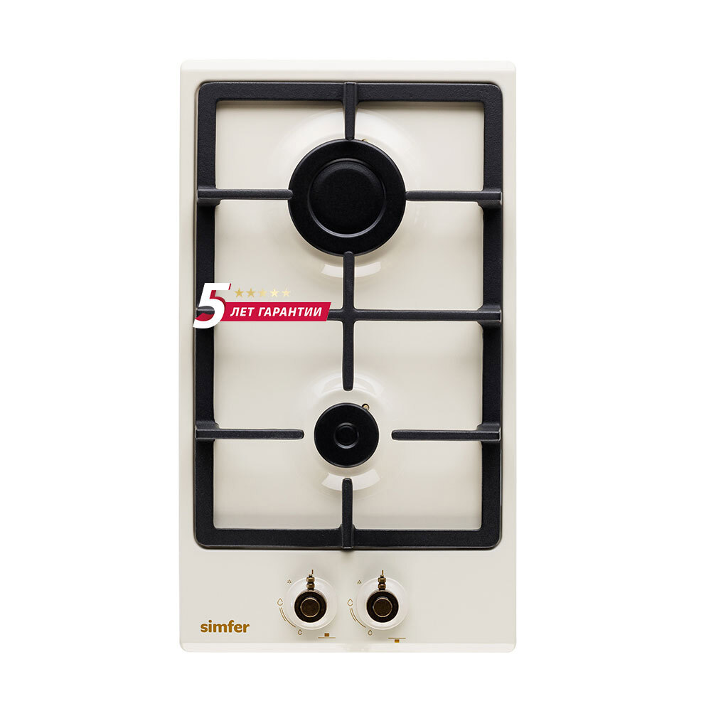 Газовая варочная панель Simfer H30V20O516 30 см 2 конфорки цвет бежевый ️ купить по цене 13690 ...