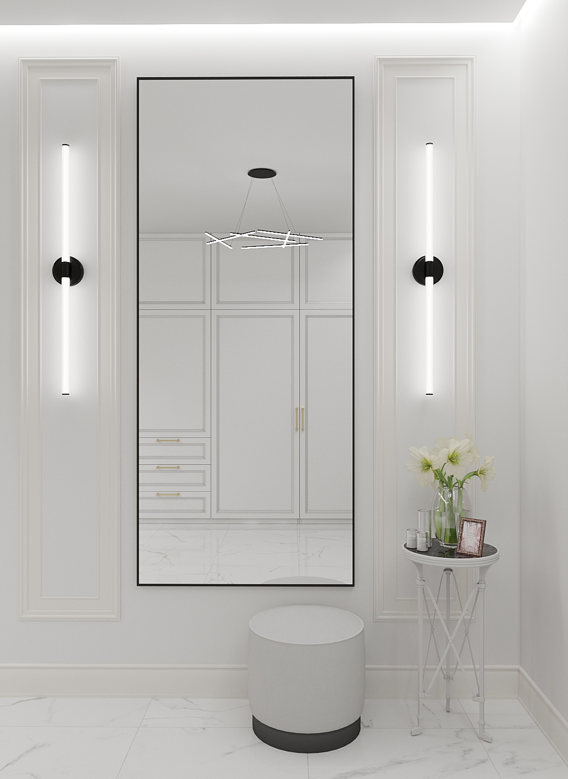 Зеркало интерьерное в алюминиевой раме настенное ONE Mirror 200x90 см ...