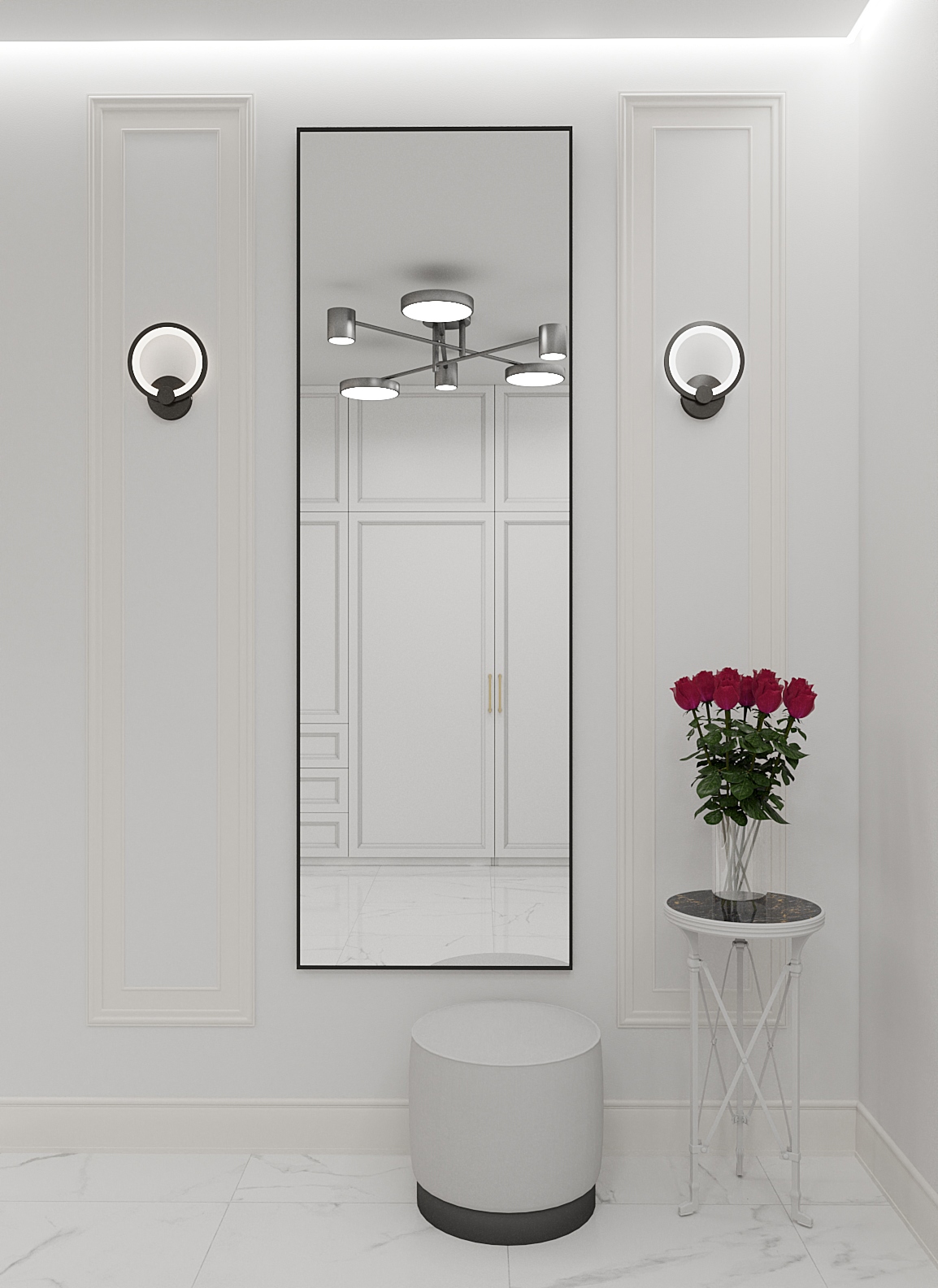 Зеркало интерьерное в алюминиевой раме настенное ONE Mirror 200x60 см ...