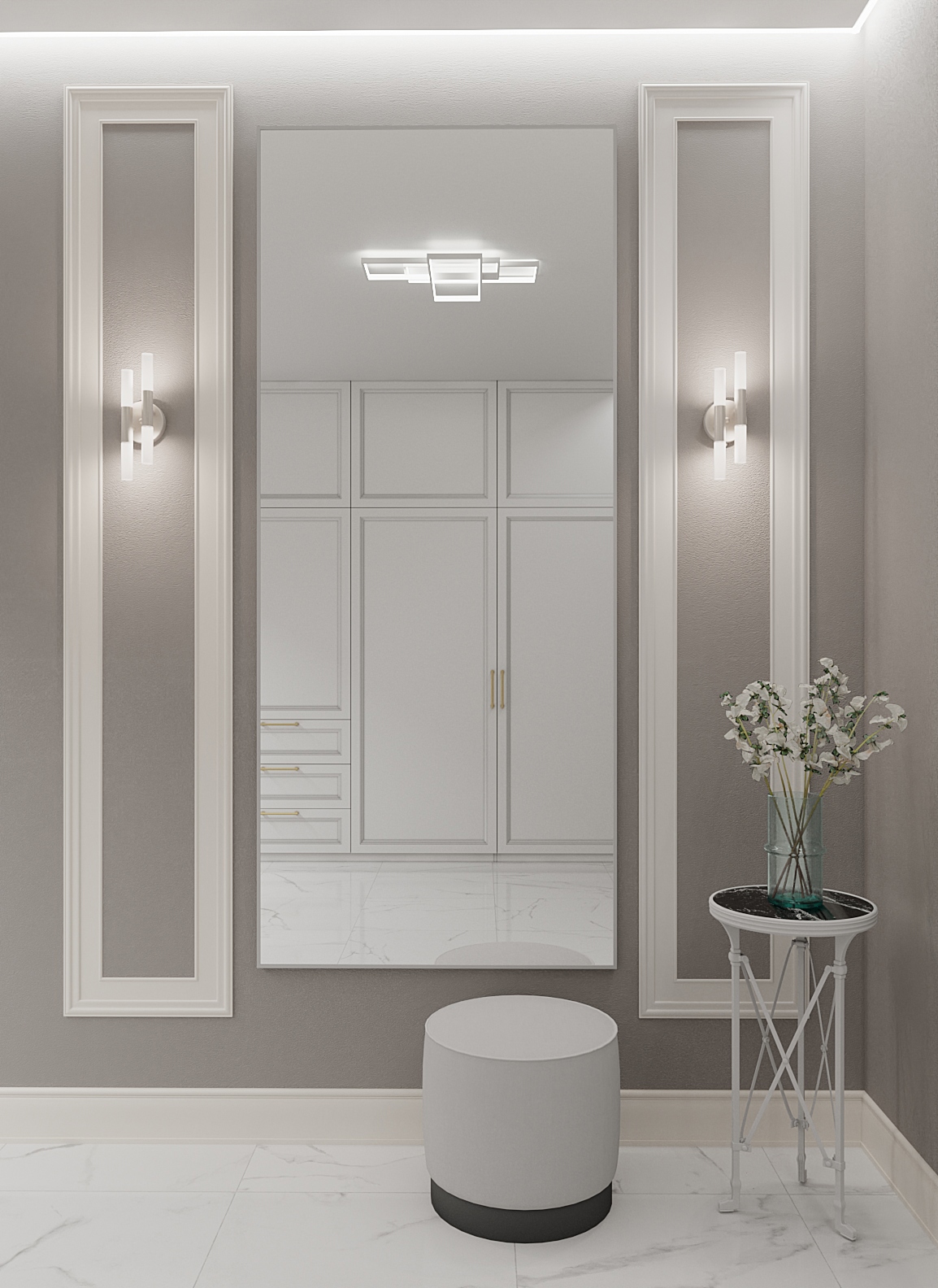 Зеркало интерьерное в алюминиевой раме настенное ONE Mirror 200x90 см ...