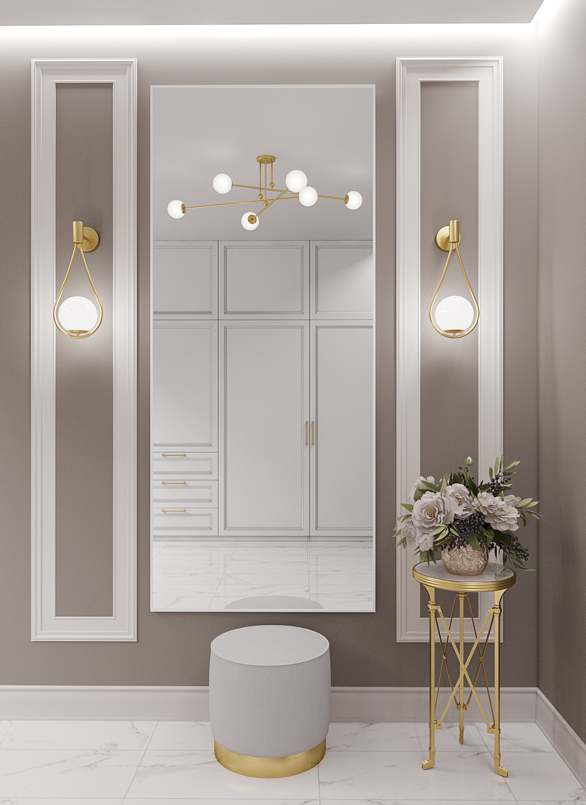 Зеркало интерьерное в алюминиевой раме настенное ONE Mirror 200x90 см ...