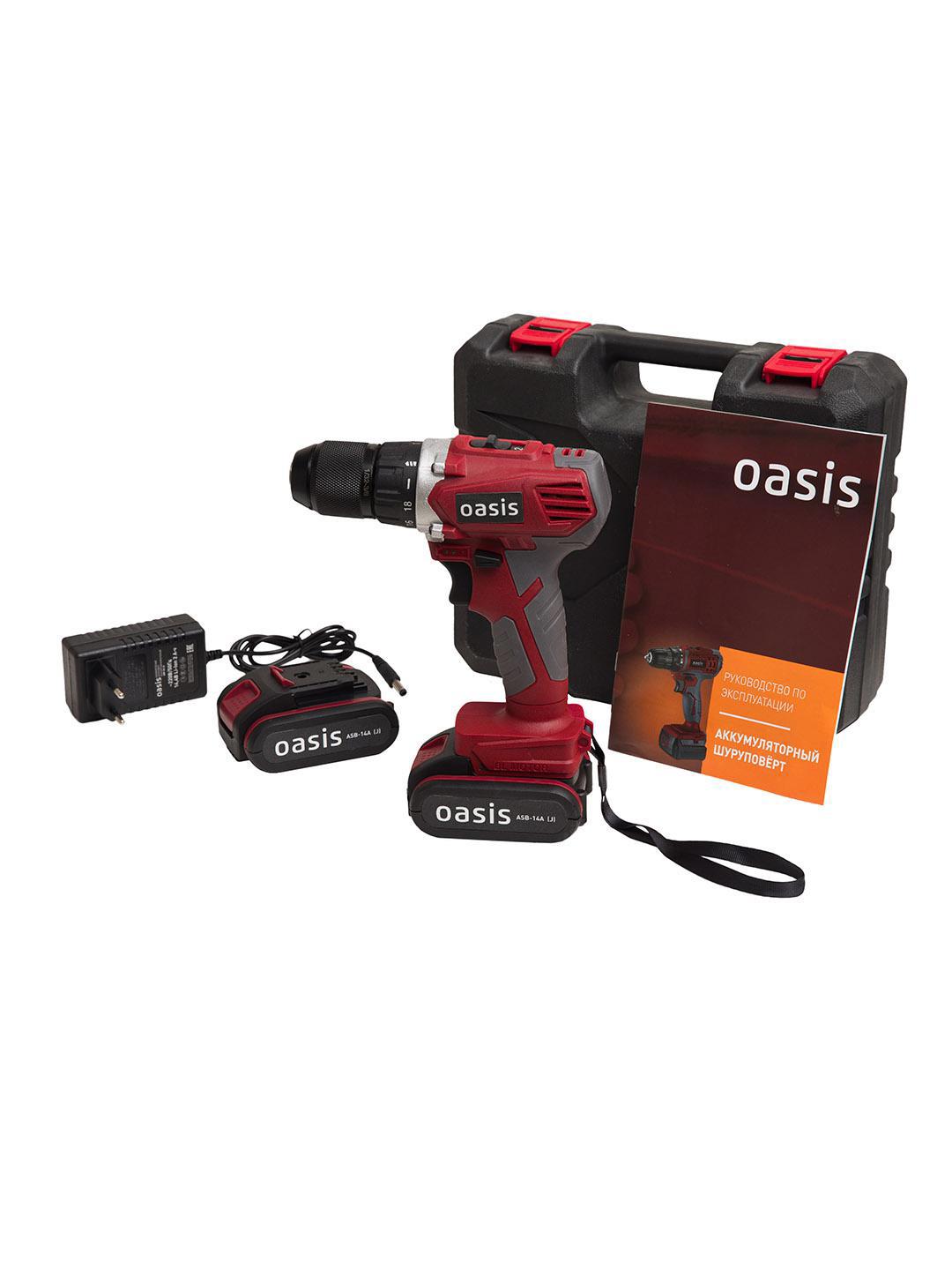 Дрель-шуруповерт аккумуляторная бесщеточная Oasis ASB-14A (J), 14.4 В Li-Ion 2x2 Ач ️ купить по ...