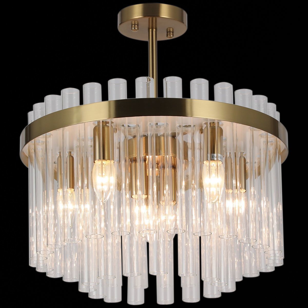 Люстра на штанге Illumico Il0124-7c-79 cop 7 ламп 21 м² цвет золото ️ ...