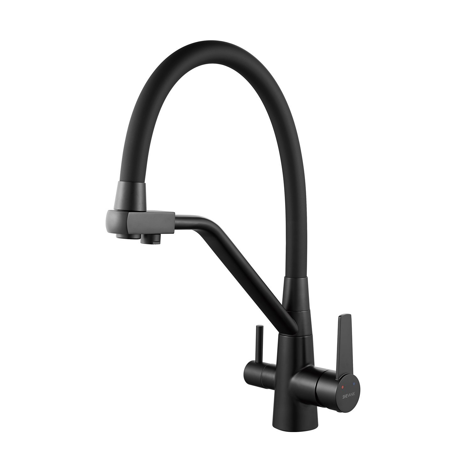 Смеситель для кухни однорычажный Shevanik S968H излив 21.5 см цвет черный ️ купить по цене 8 574 ...