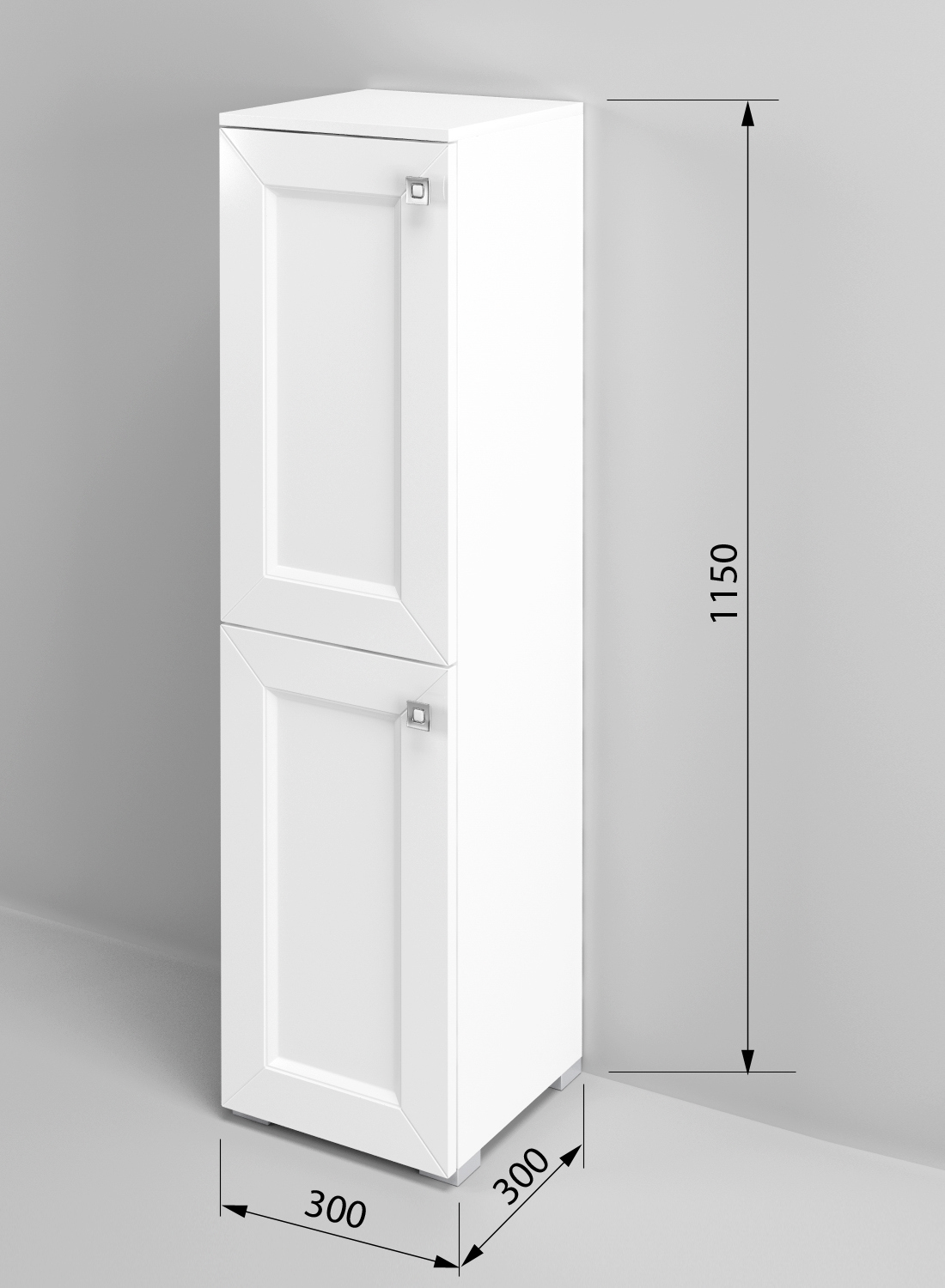 Шкаф для ванной Regent Style Гранд 2д правый напольный 30x115см цвет ...