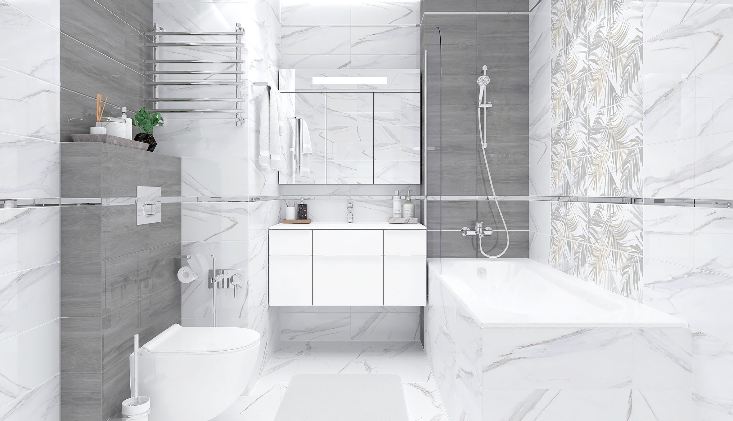 Керамическая плитка Laparet Aria х9999284071 20x50см 1.1 м² цвет белый, цена за упаковку ️ ...
