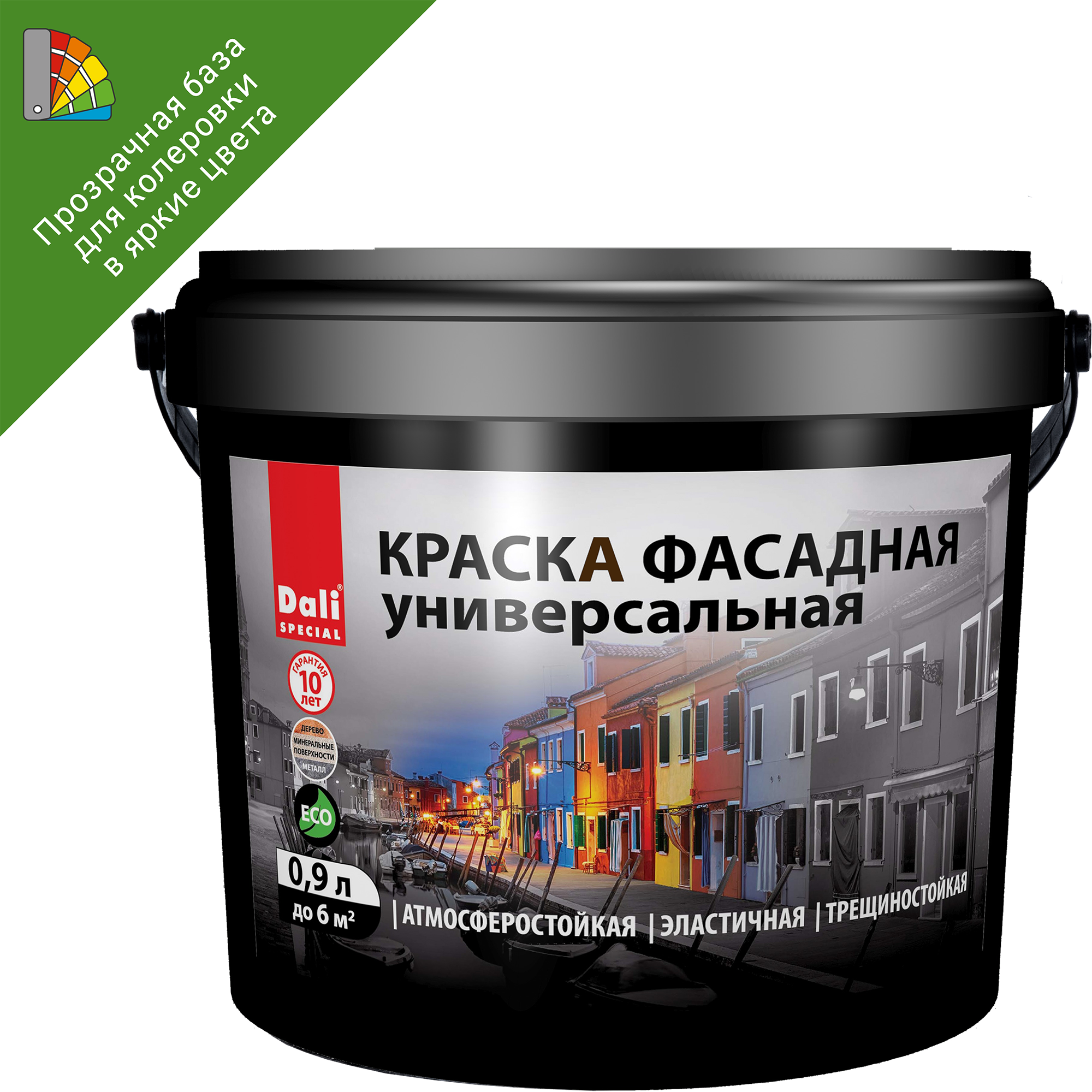 Краска фасадная Dali Универсальная матовая прозрачная База С 0.9 л ️ ...
