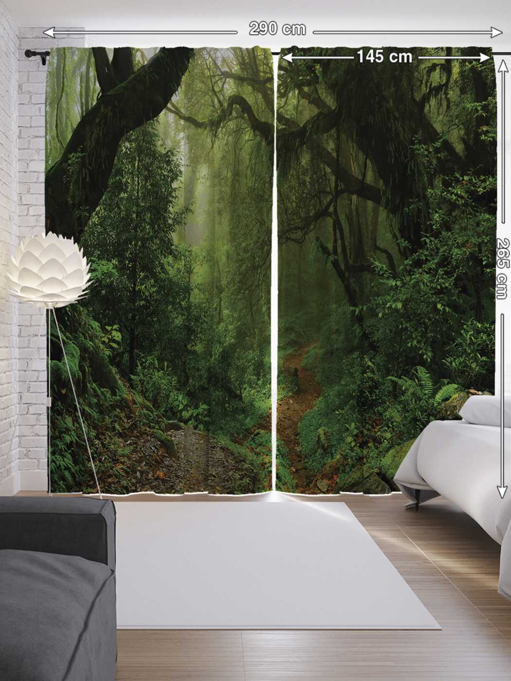 Штора JoyArty Солнечный густой лес p_11431_145x265, 265 см ️ купить по цене 3299 ₽/шт. в Москве ...