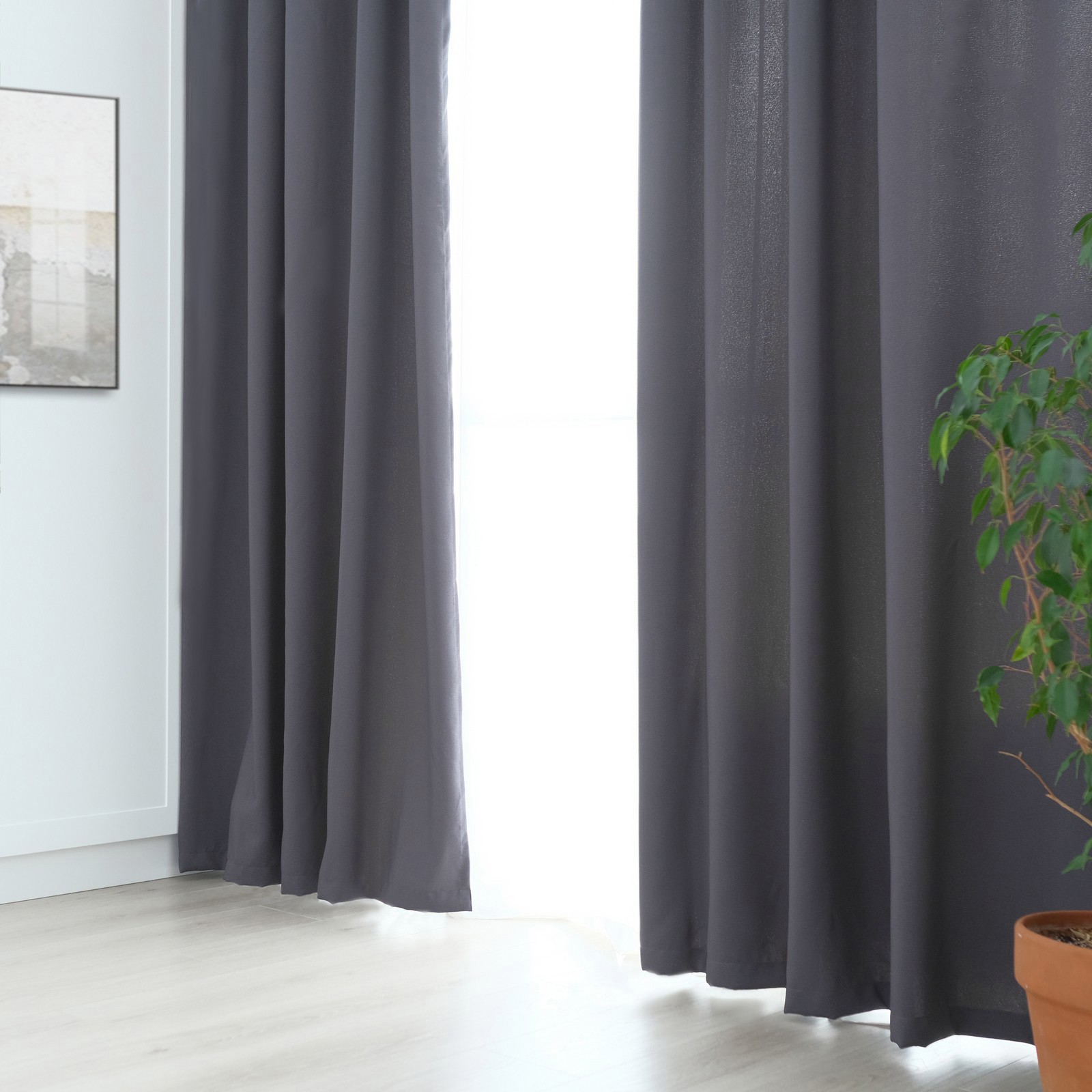 Штора на шторной ленте Этель 135x250 см цвет серый матовый ️ купить по ...