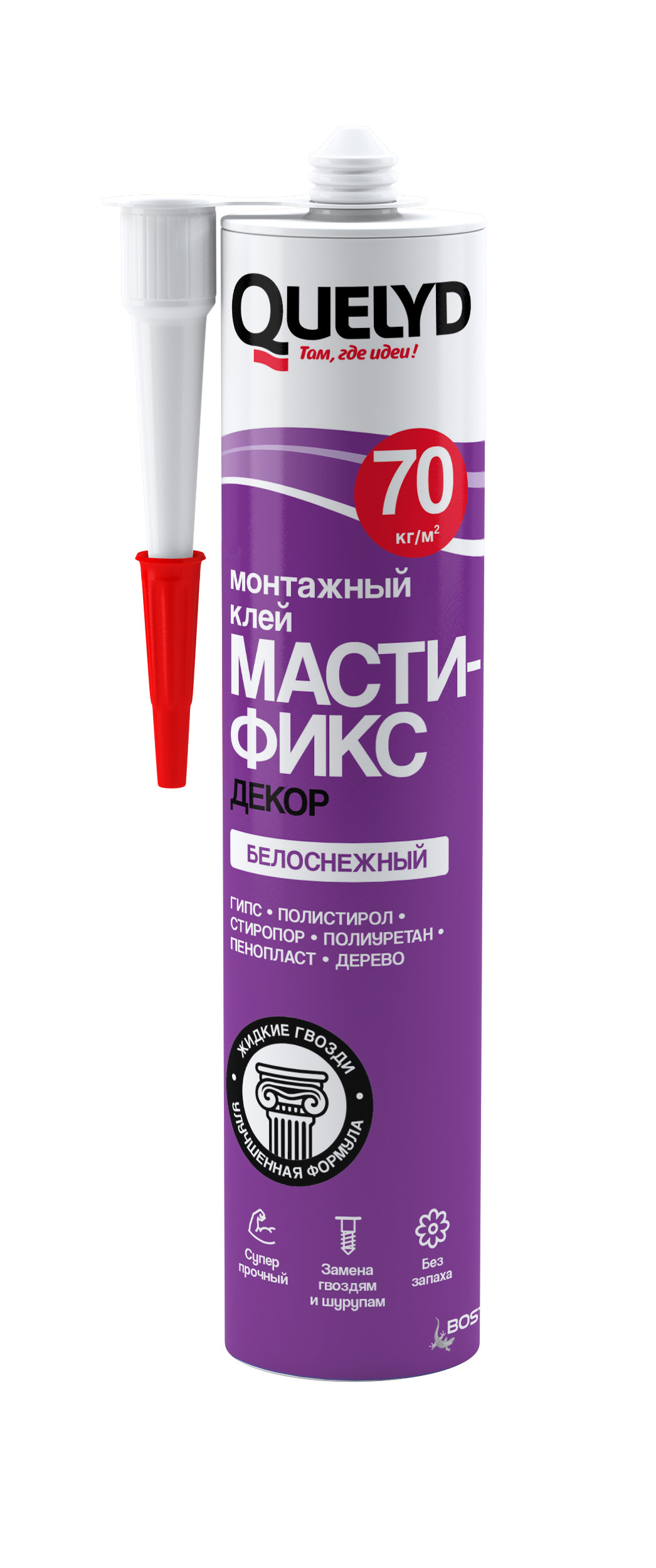 Клей-шпаклевка Quelyd Мастификс Декор белый 280 мл ️ купить по цене 335 ₽ в Москве с доставкой в ...