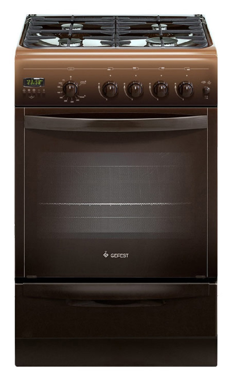 Газовая плита с духовкой Gefest ПГ 5100-04 0003 50 см 4 конфорки цвет коричневый ️ купить по ...