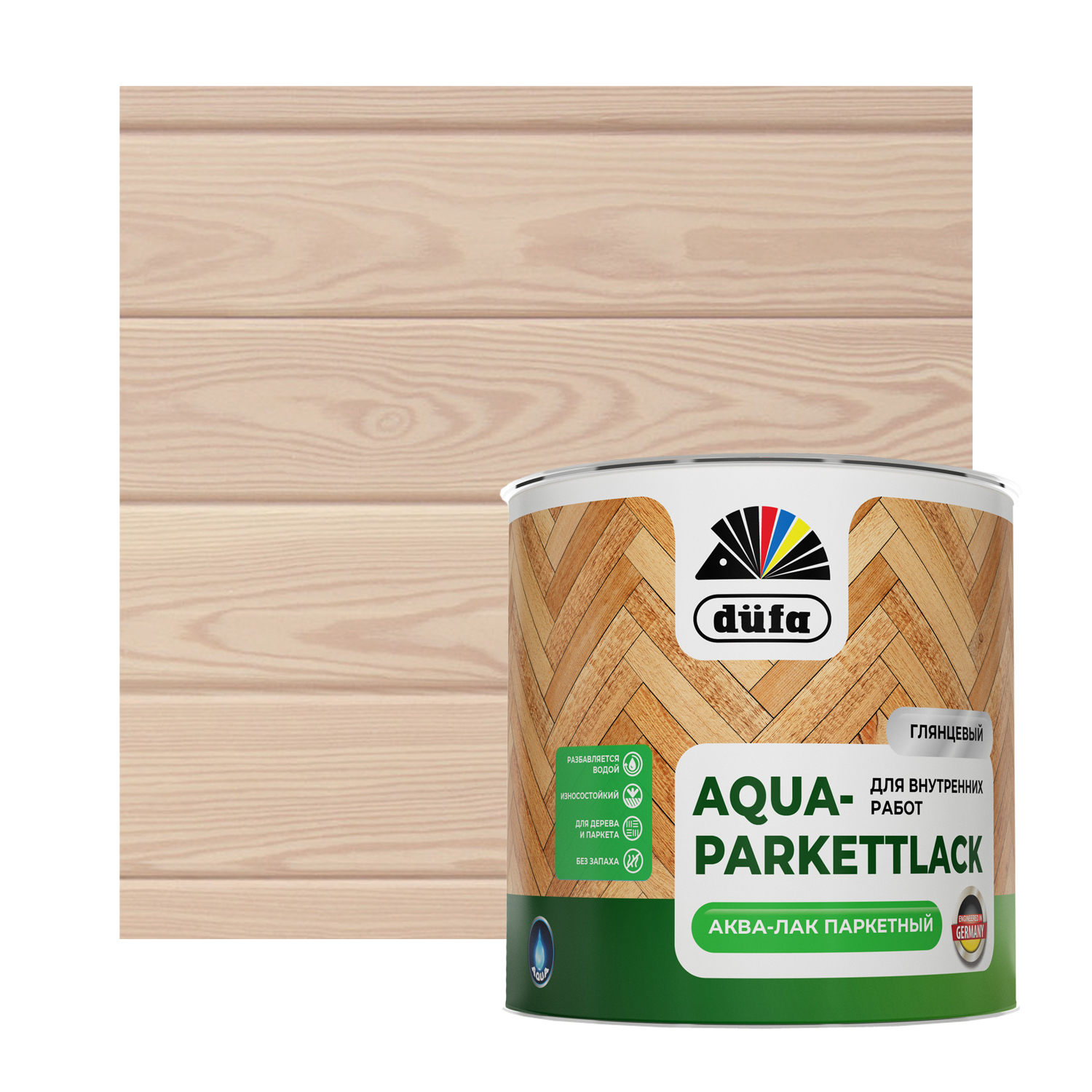 Лак паркетный Dufa Aqua-Parkettlack глянцевый прозрачный 0.75 л ️ купить по цене 2 557 ₽ в ...