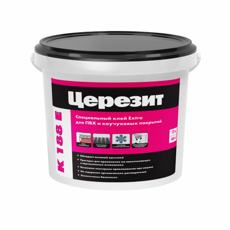 Клей для ПВХ и резиновых напольных покрытий Церезит K188E 12 кг ️ ...