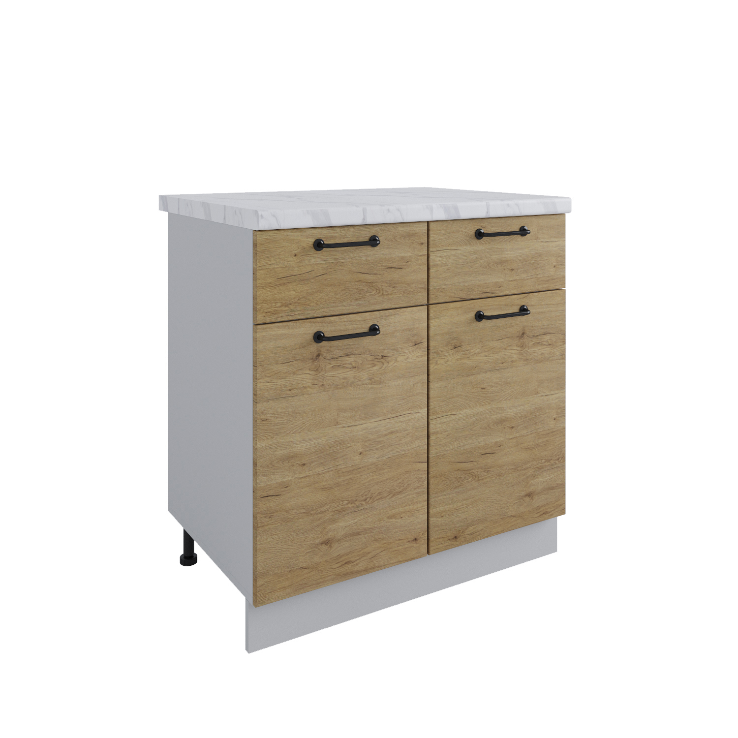 Напольный шкаф Лофт С2ЯШ 800 80x81 60x50 40 см фасад серый МДФ каркас крафтовый дуб ЛДСП ДСВ