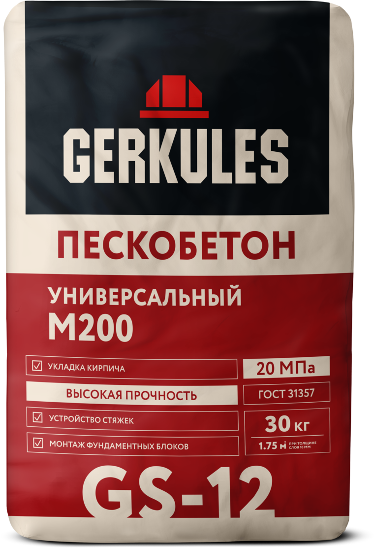 Пескобетон Gerkules GS-12 30 кг ️ купить по цене 411 ₽/шт. в ...