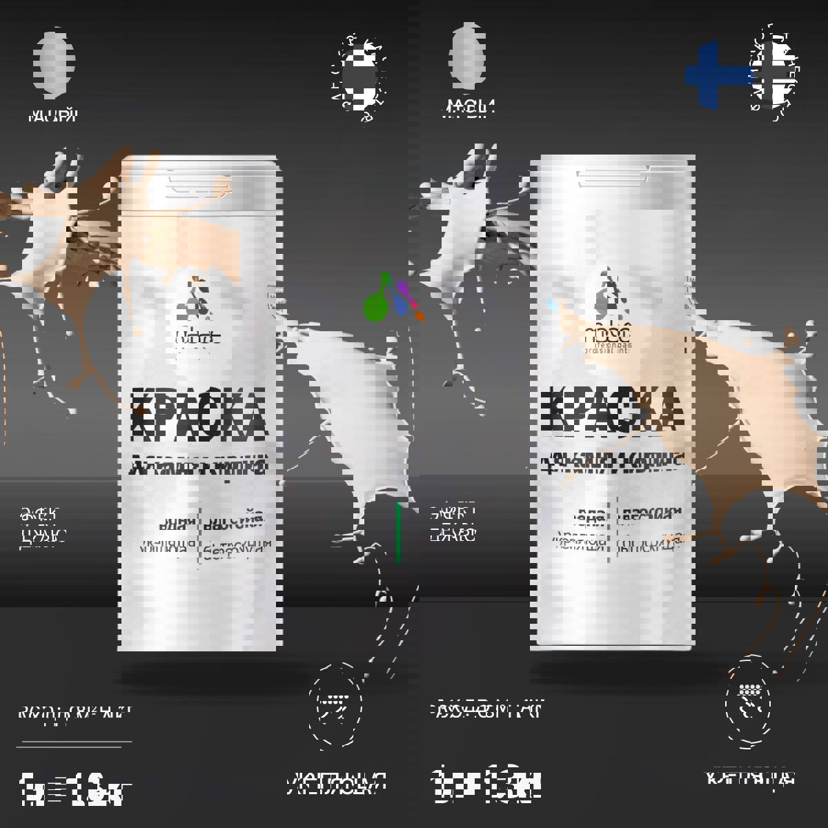 Краска фасадная Malare Professional для дерева и бетона быстросохнущая матовая цвет эффект ...