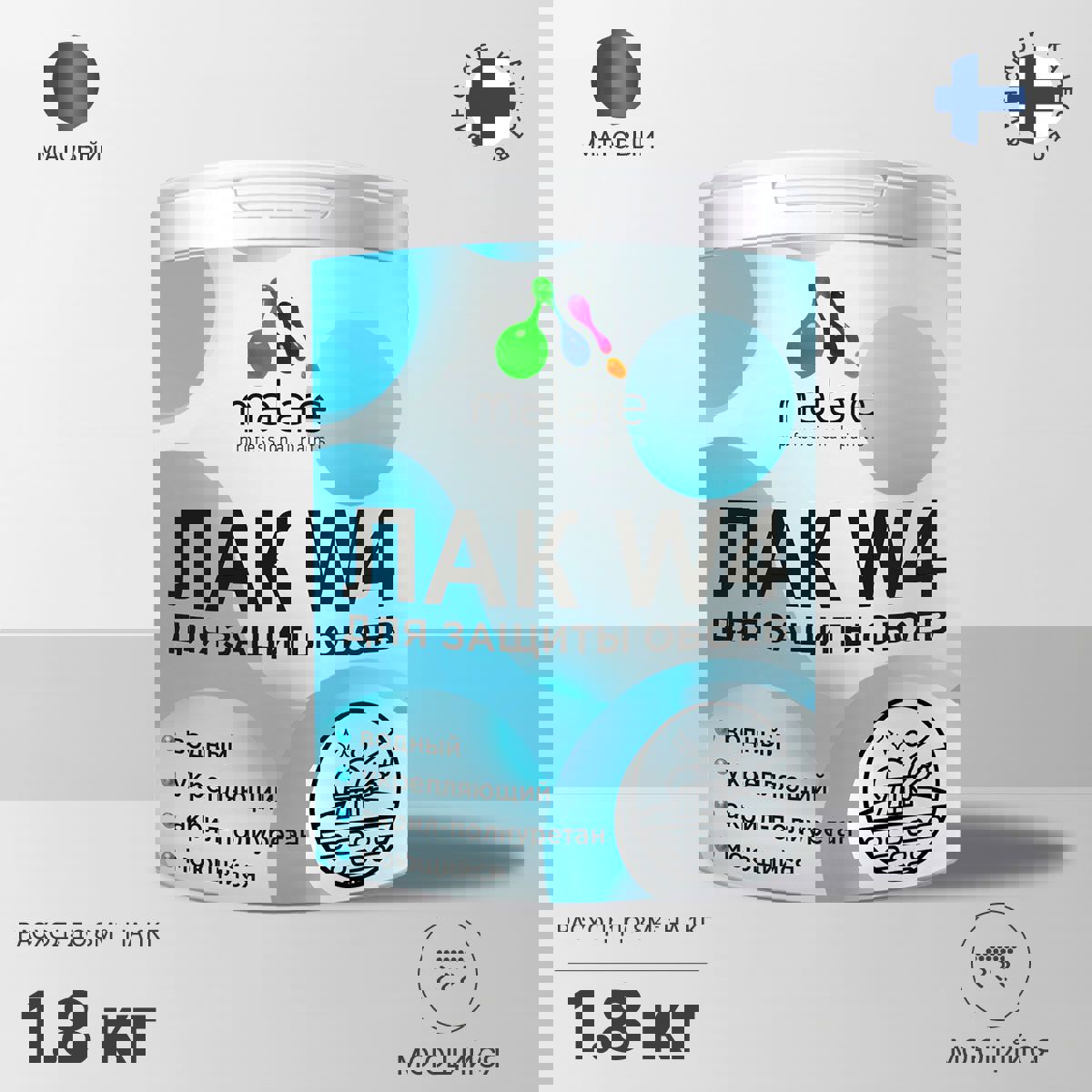 Лак для обоев Malare W4_лак_м_02 высокопрочный прозрачный матовый 1.8 л ️ купить по цене 1 792 ...