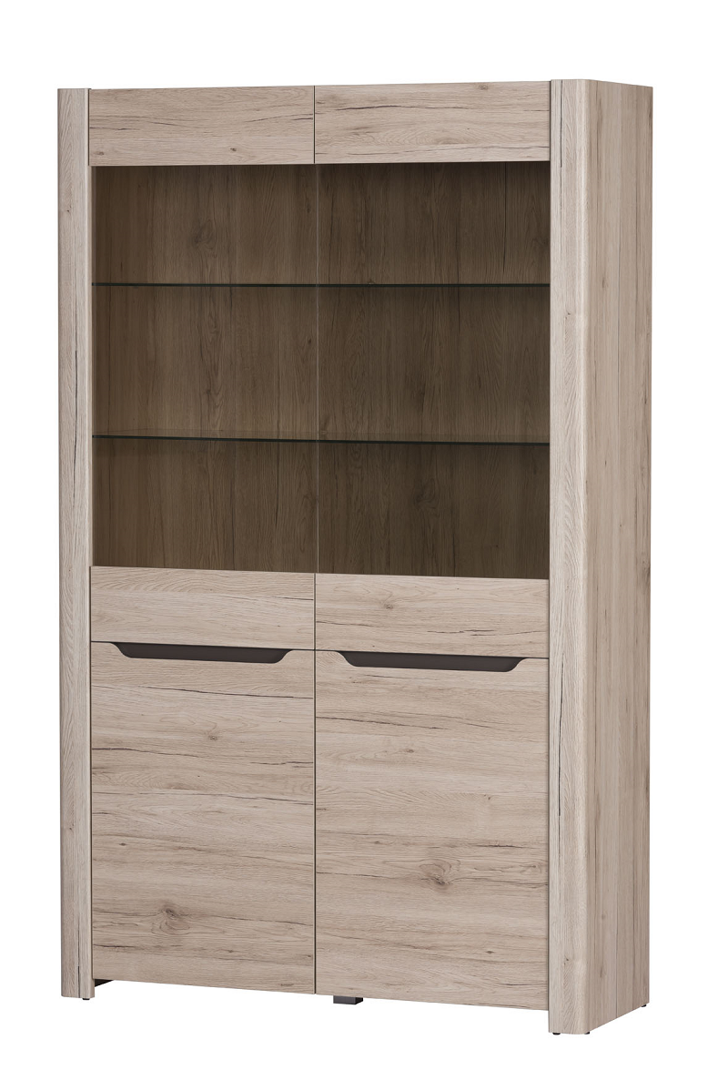 Шкаф-витрина 118x193 см Desjo Szynaka-mebele МДФ цвет бежевый под ...