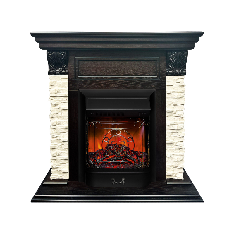 Каминокомплект Realflame Bilbao STD/EUG AO-215 с очагом Majestic Lux BL 1550Вт орех фактурный ️ ...