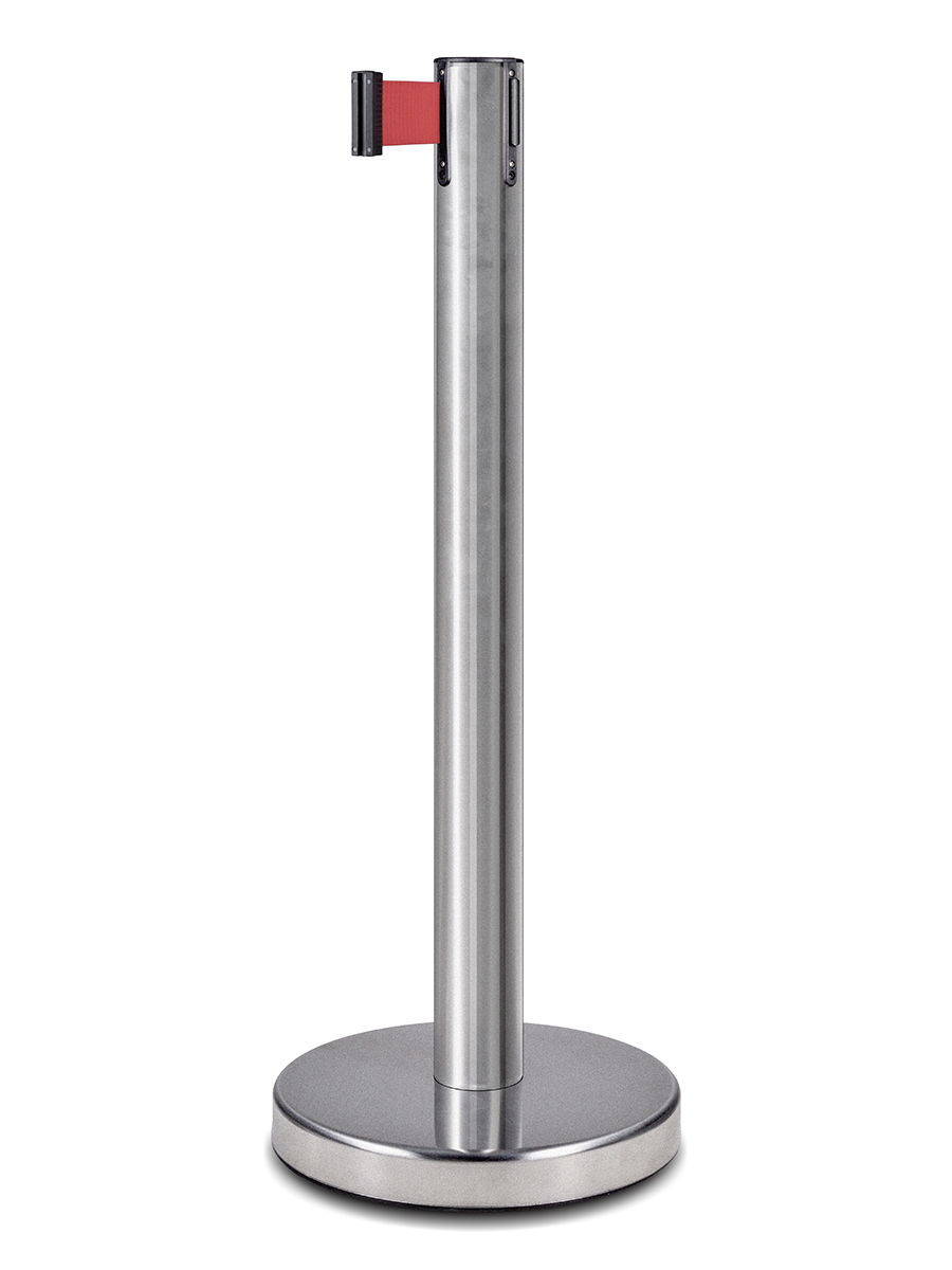 Стойка ограждения Rusbarrier Probarrier с красной лентой 3м серебряный ️ купить по цене 10513 ...