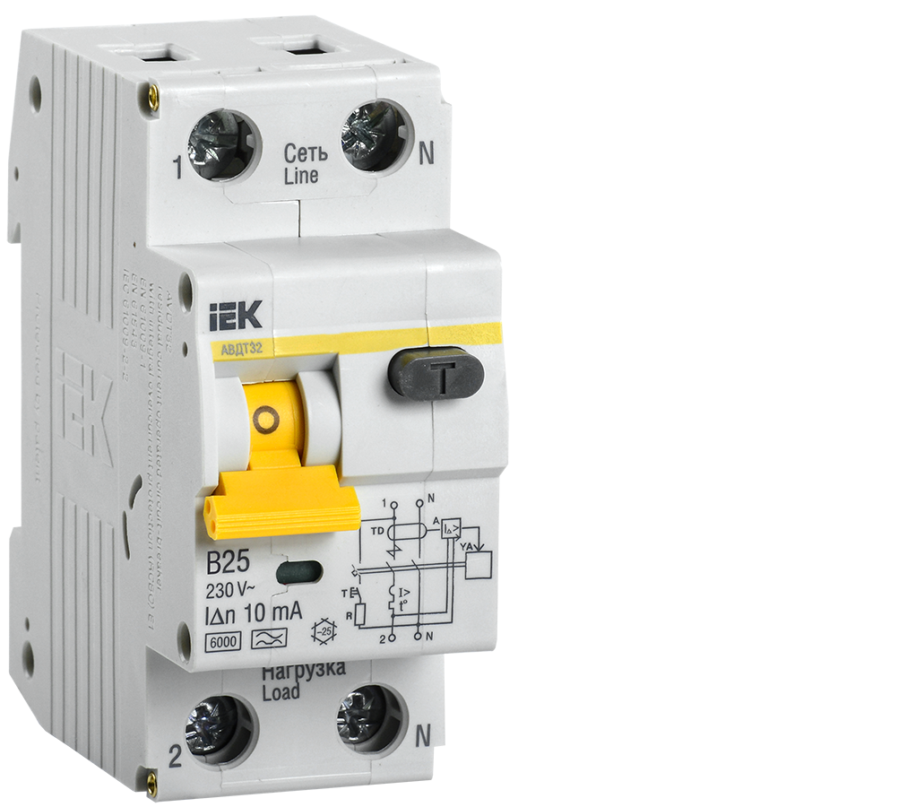 Дифференциальный автомат Iek 32 B25 1P C25 А 10 мА 6 кА B MAD22-5-025-B-10 ️ купить по цене 1420 ...