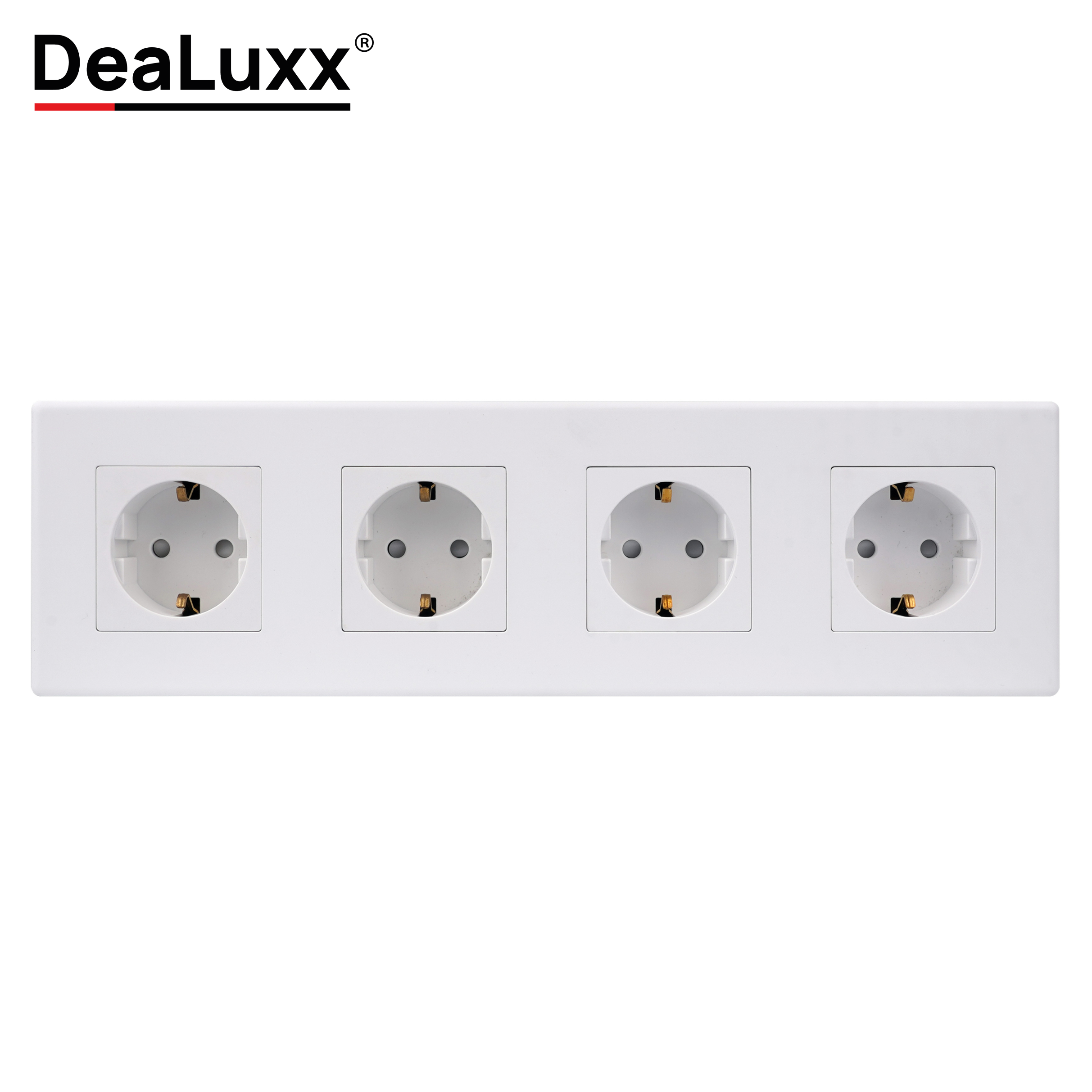 Розетка четверная встраиваемая Dealuxx R30421 с заземлением цвет белый ...