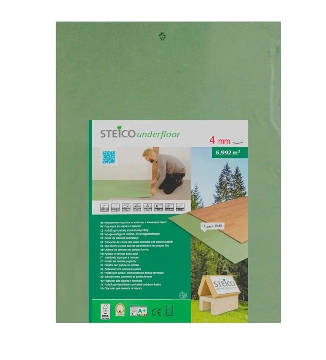 Подложка под напольное покрытие хвойная Steico underfloor 4 мм 7 м² ️ ...