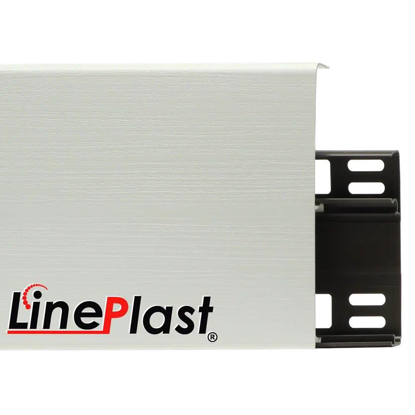 Плинтус напольный ПВХ Line Plast Белый с тиснением 100x16x2200 мм ...