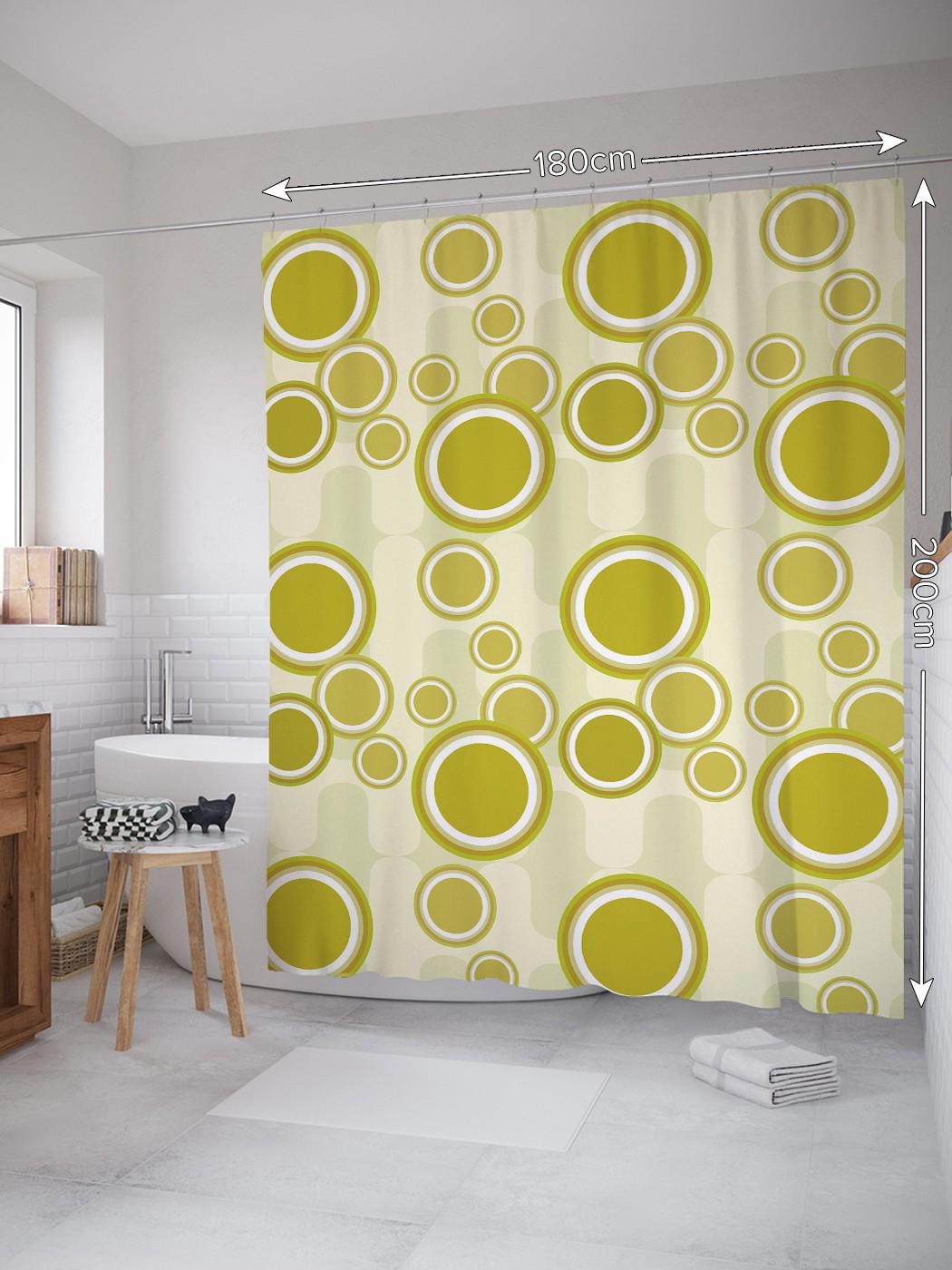 Шторка для ванной комнаты JoyArty sc_28305 200x180см цвет зеленый ️ купить по цене 1 339 ₽ в ...