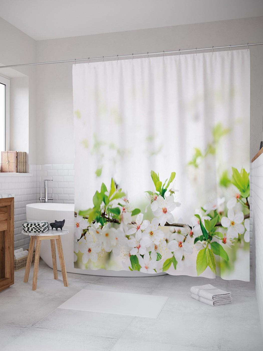 Шторка для ванной комнаты JoyArty sc_37488 200x180см цвет зеленый ️ купить по цене 0 ₽/шт. в ...